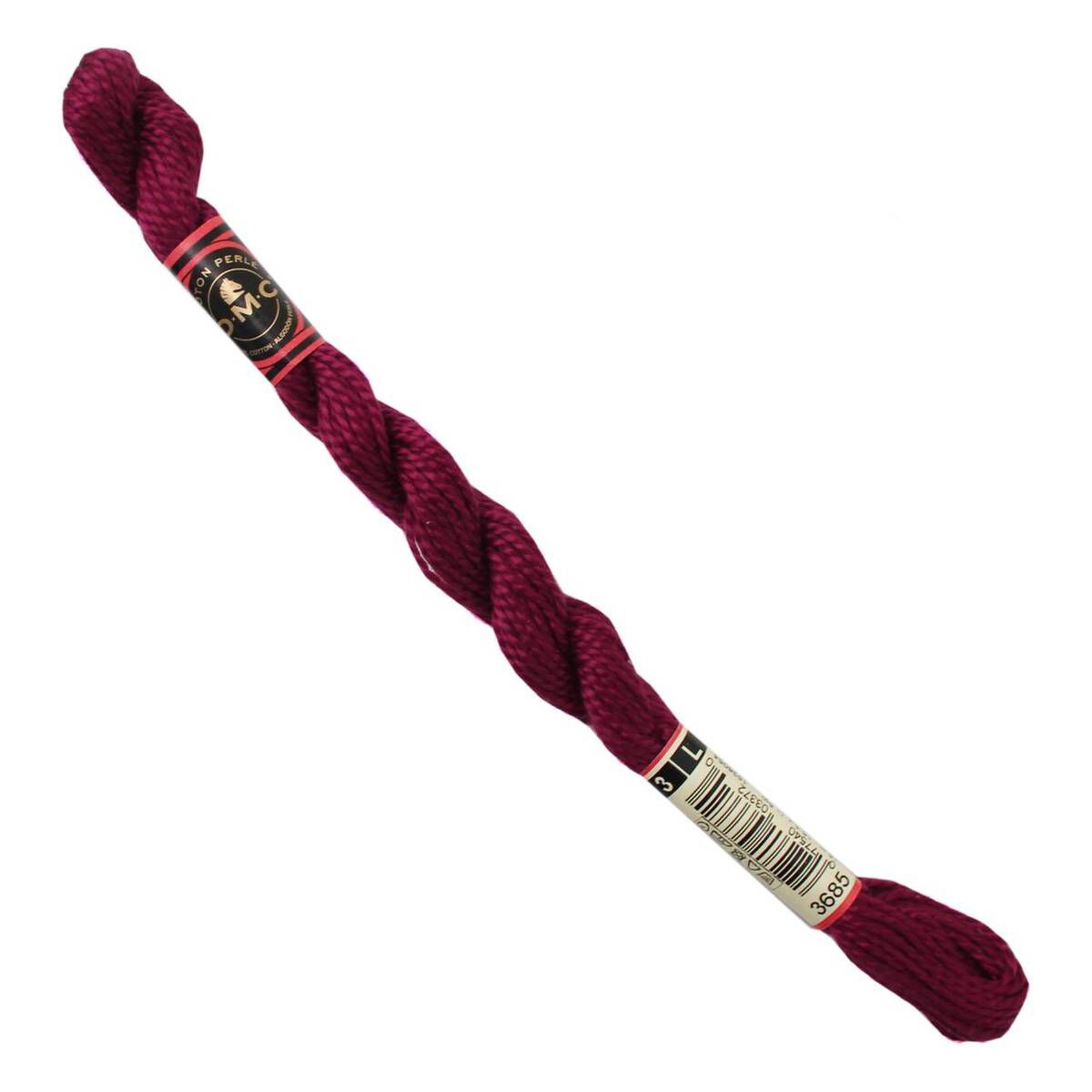 DMC Pink Pearl Cotton Thread Size 3 15m (3685) | Hobbycraft