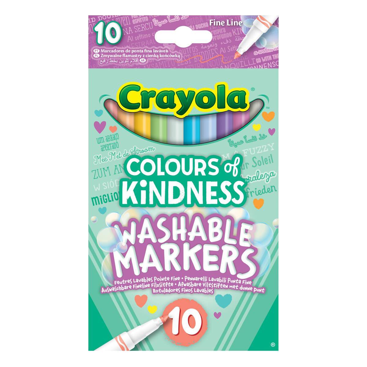 Crayola Colours of Kindness Washable Markers 10 Pack | Hobbycraft