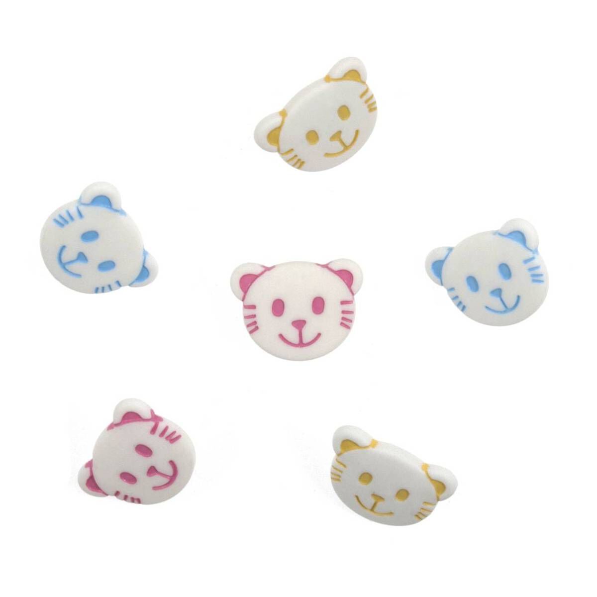 Trimits Cat Face Craft Buttons 6 Pieces | Hobbycraft