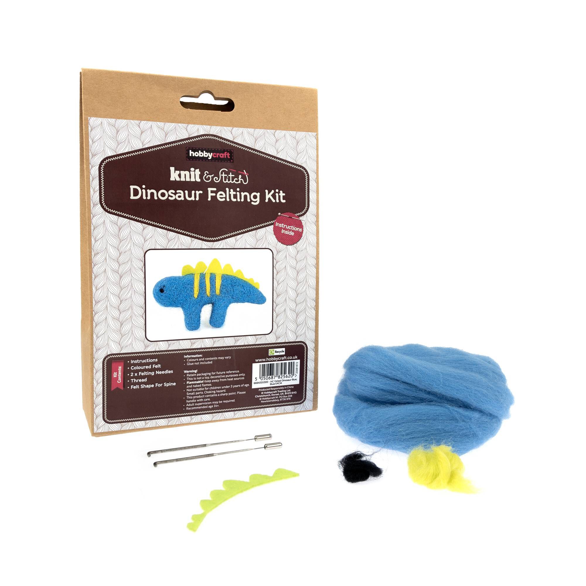 Blue Dinosaur Felting Kit | Hobbycraft