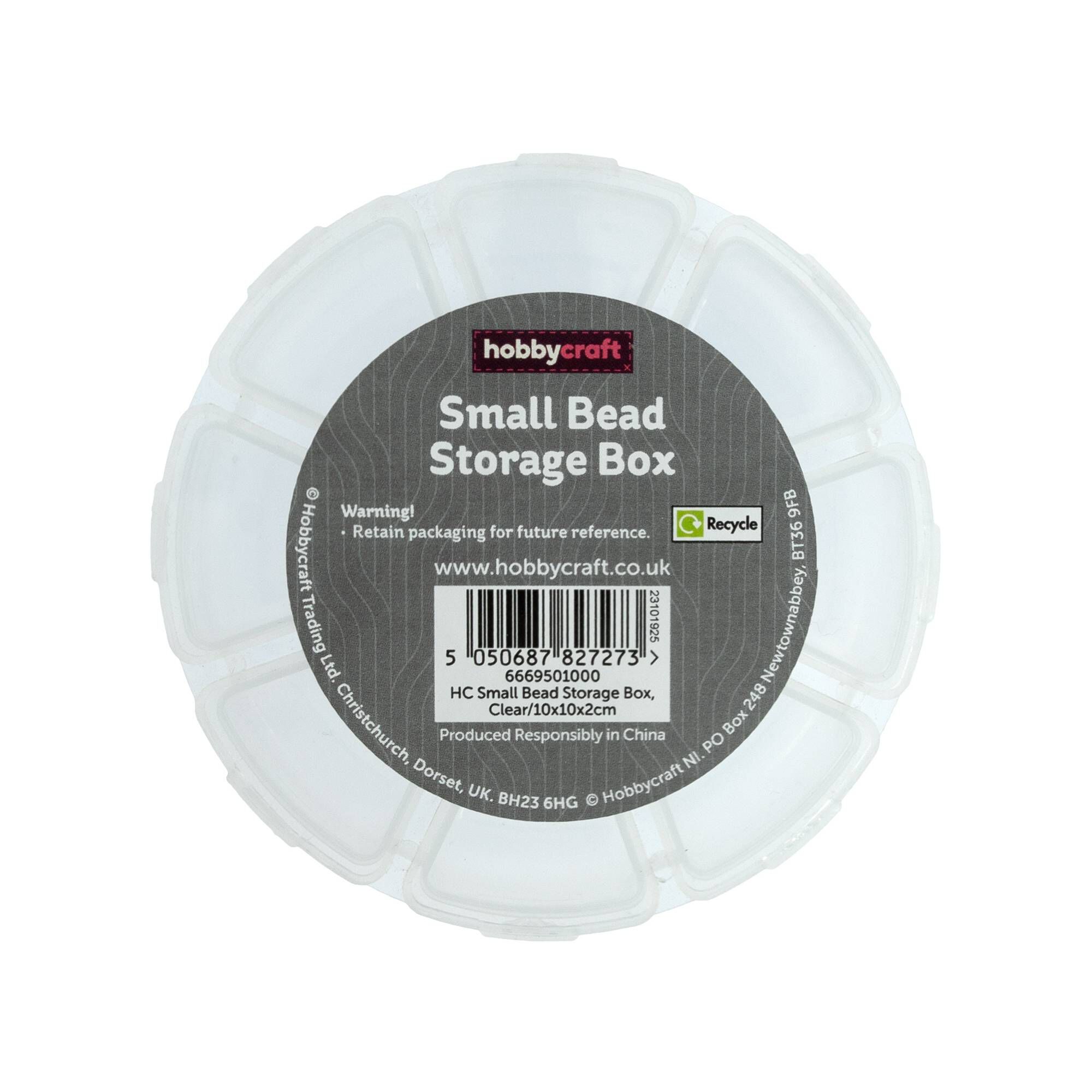 Small Bead Storage Box 10cm x 10cm x 2cm | Hobbycraft