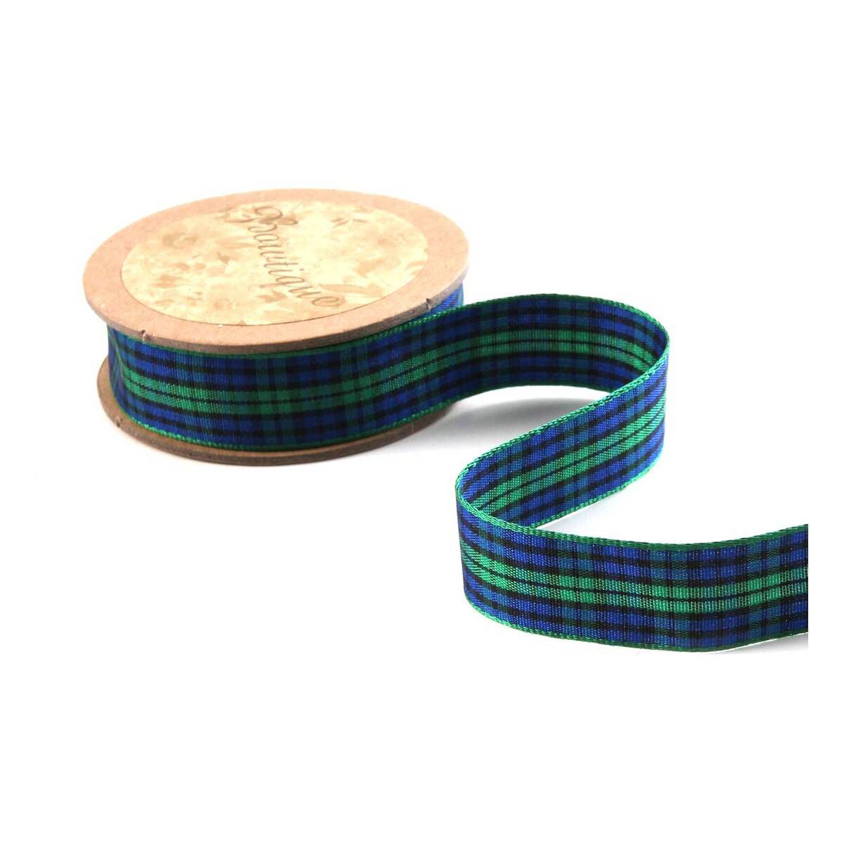 Blue Tartan Ribbon 18mm x 5m | Hobbycraft