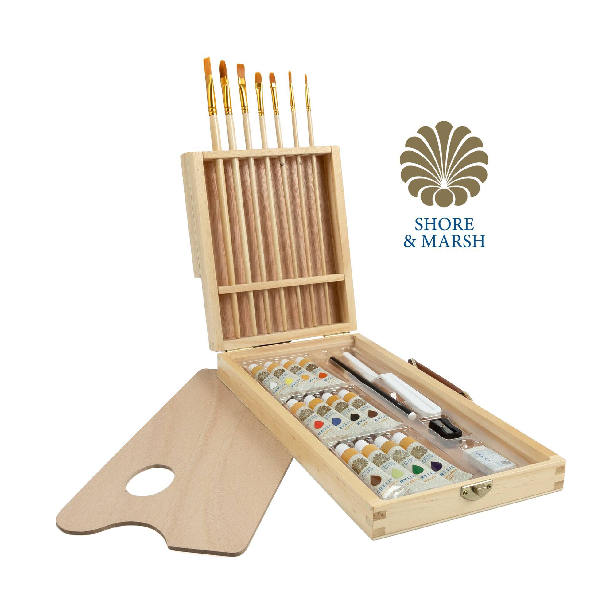 Shore & Marsh Wooden Painting Set 25 Pieces | Hobbycraft