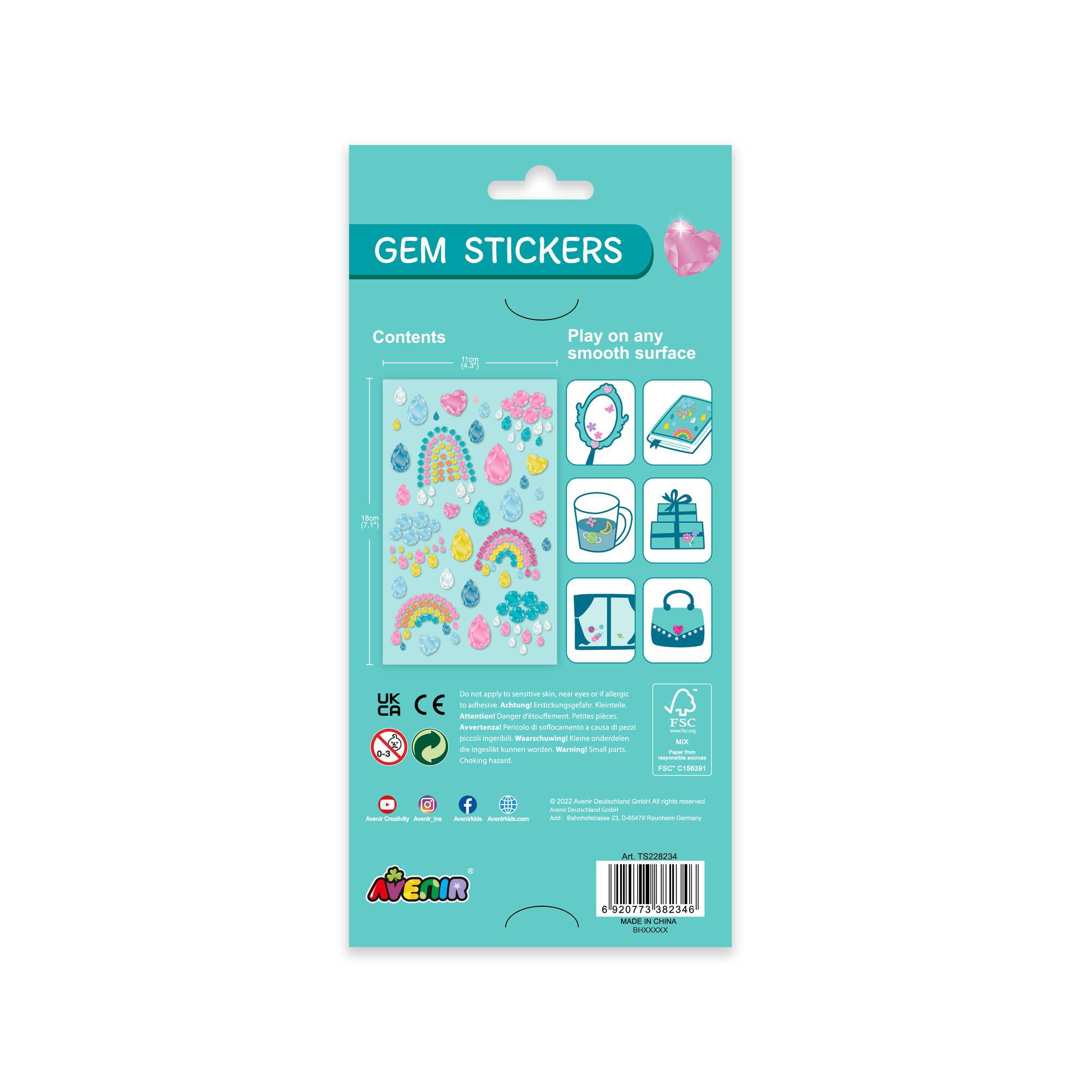 Avenir Rainbow Gem Stickers | Hobbycraft