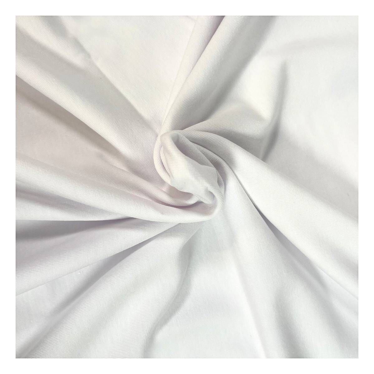 White Cotton Spandex Jersey Fabric by the Metre | Hobbycraft