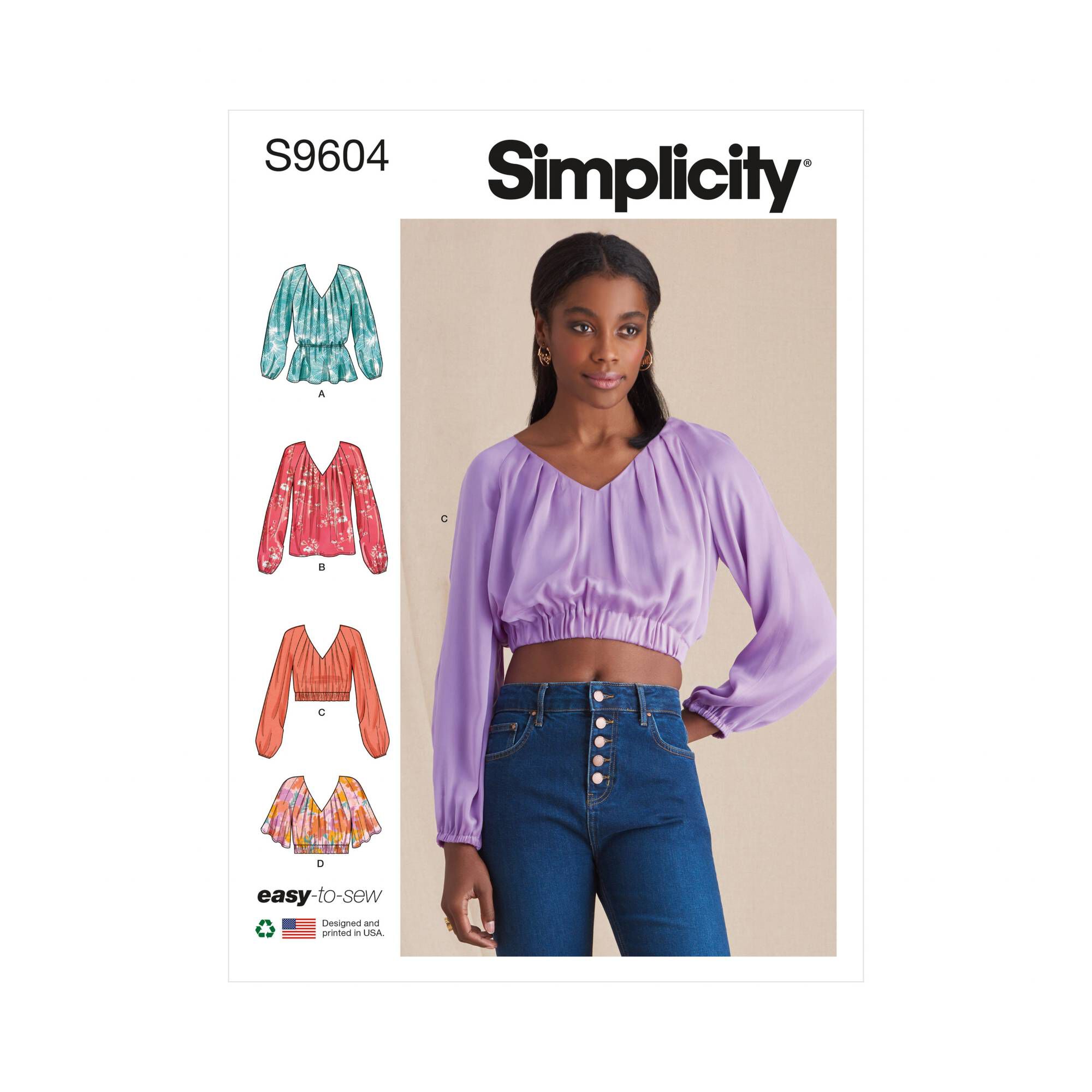 Simplicity Women’s Tops Sewing Pattern S9604 (6-14) | Hobbycraft