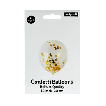 Gold Confetti Balloons 6 Pack | Hobbycraft