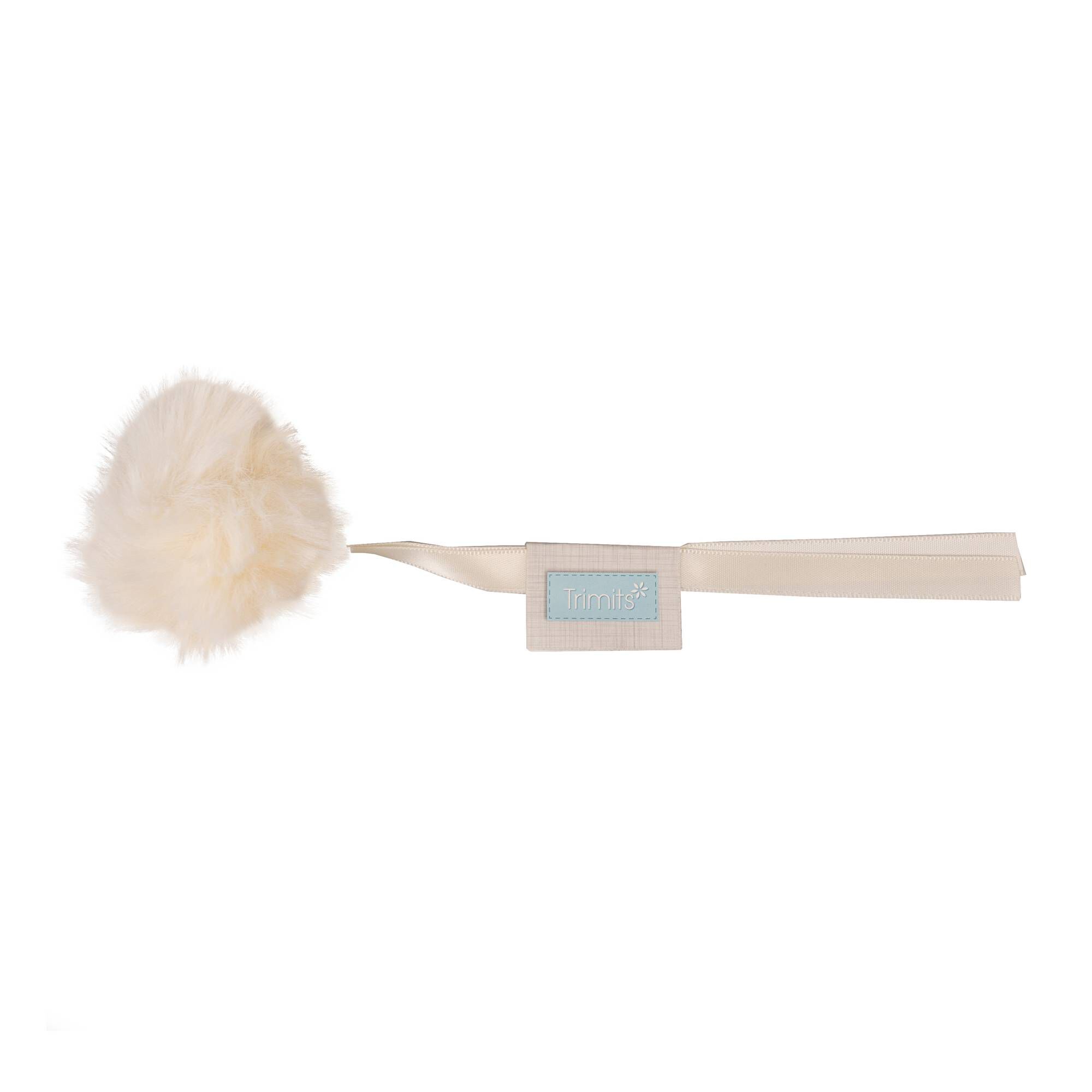 Cream Faux Fur Pom Pom 6cm | Hobbycraft