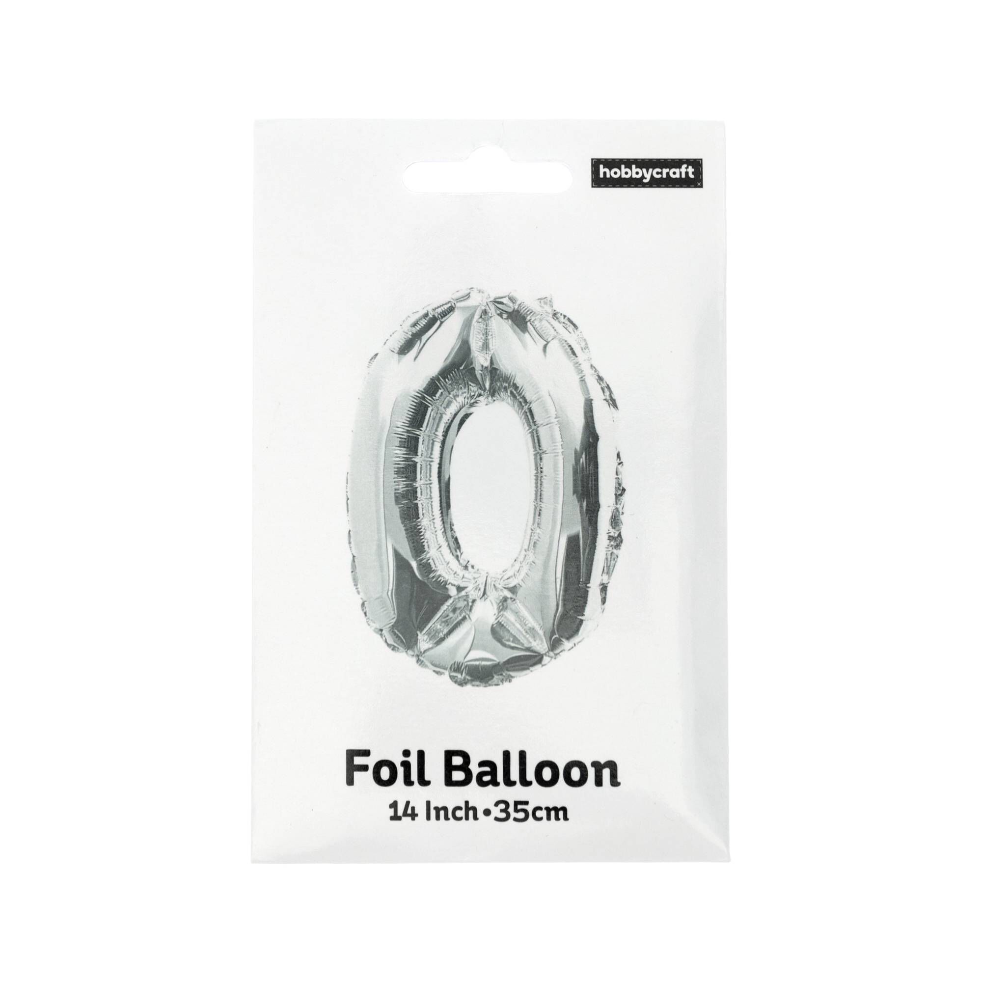 Silver Foil Number 0 Balloon | Hobbycraft