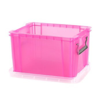Whitefurze Allstore 5 Litre Transparent Pink Storage Box | Hobbycraft