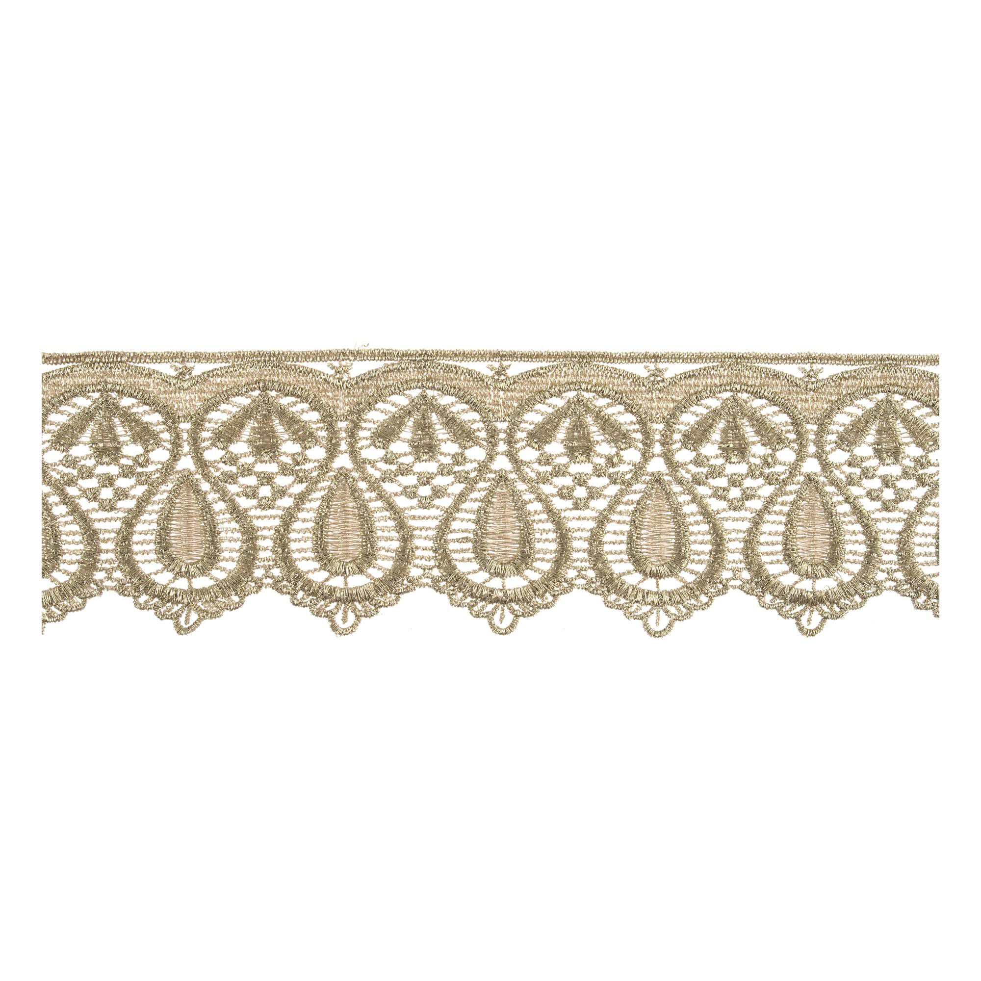 Gold 60mm Metallic Ornate Motif Lace Trim by the Metre | Hobbycraft