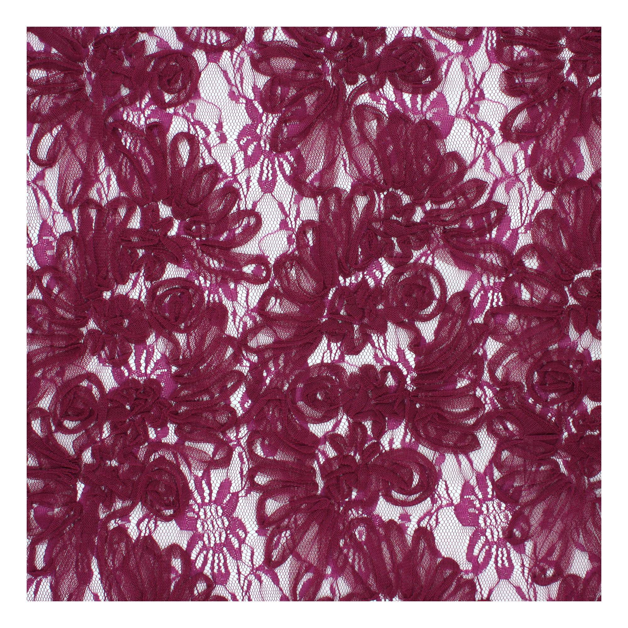 Magenta Floral Cornelli Lace Fabric by the Metre | Hobbycraft