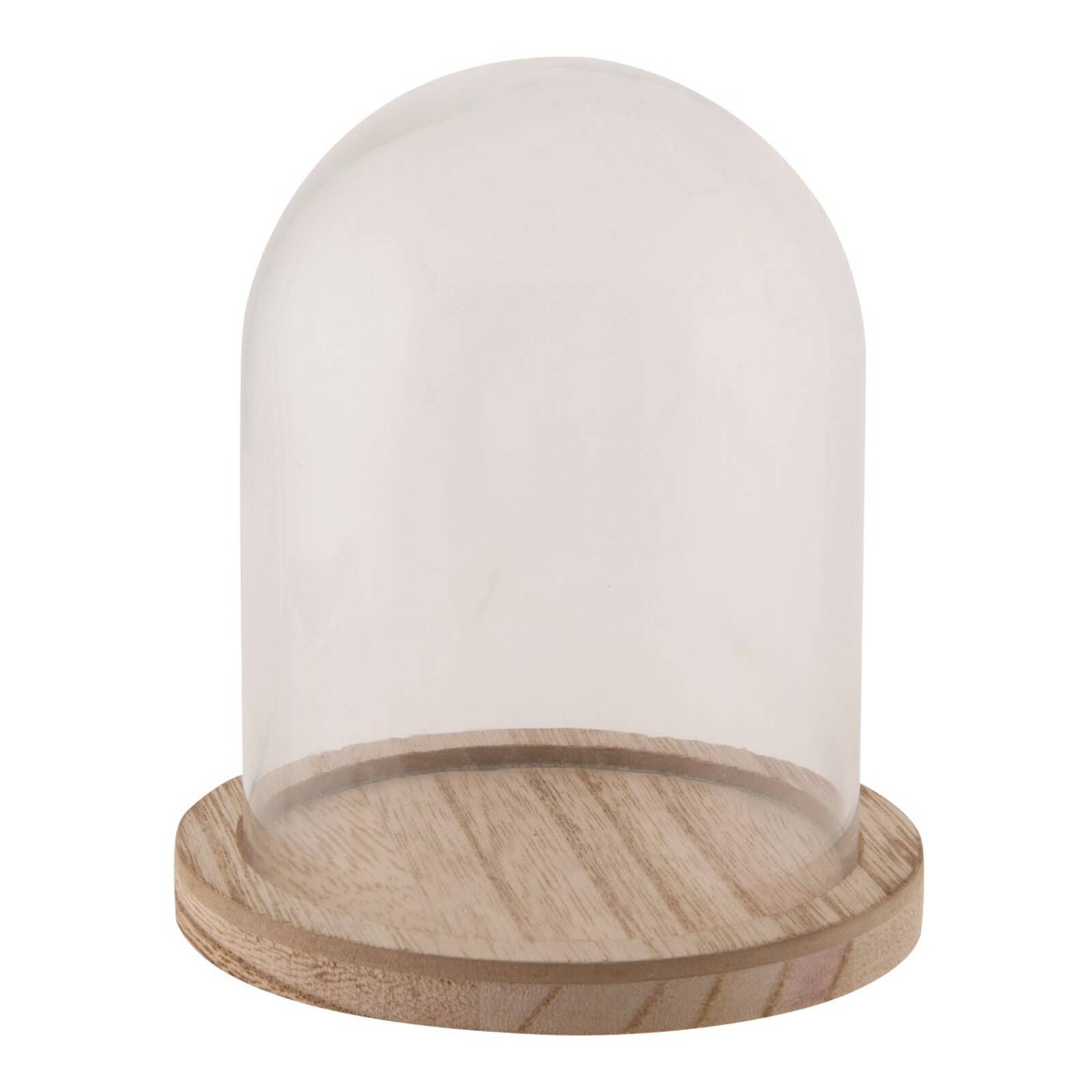 Glass Cloche with Wooden Base 12.5cm x 17cm | Hobbycraft