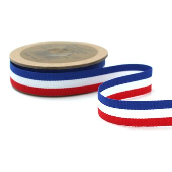 Tri Colour Grosgrain Ribbon 15mm x 5m | Hobbycraft