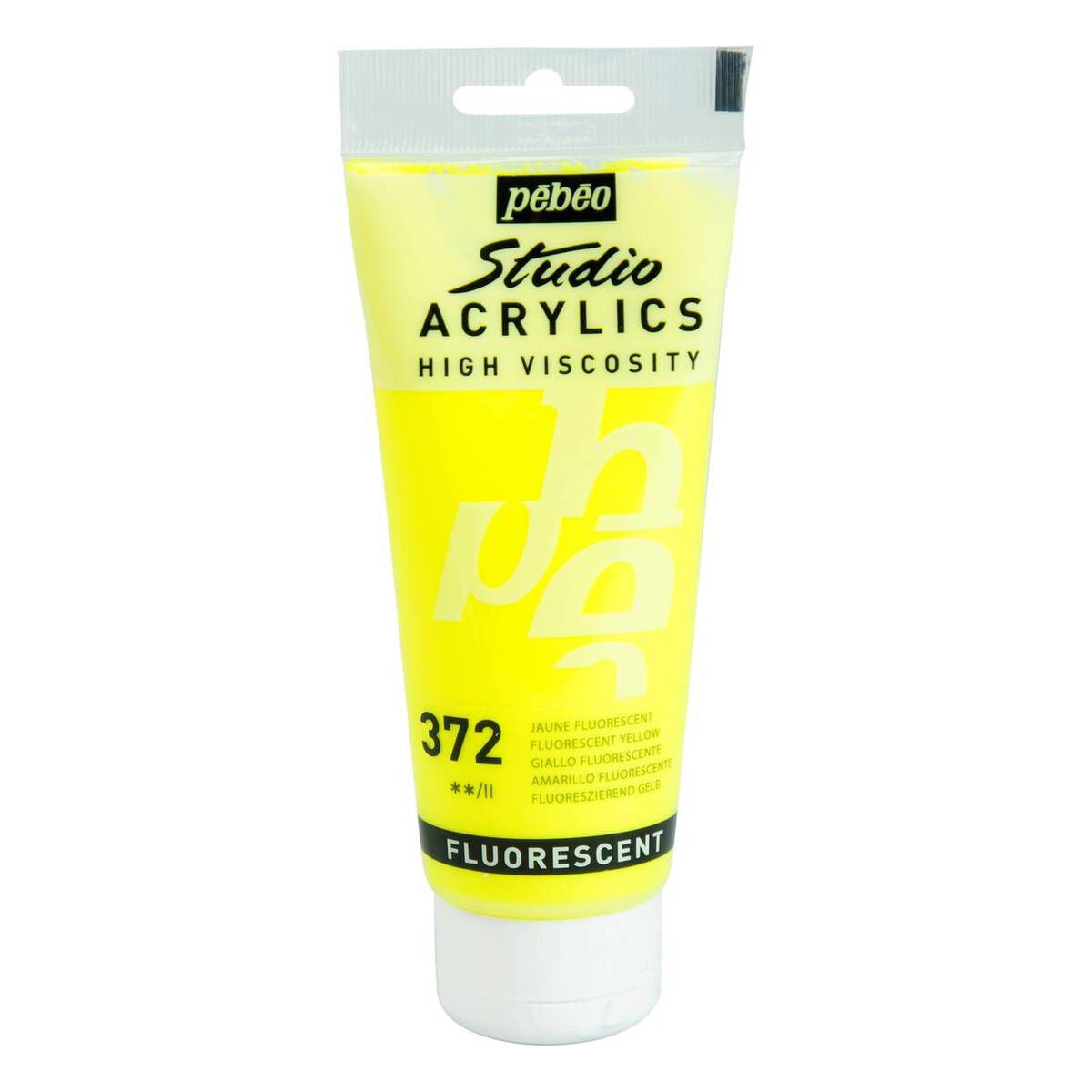 Pebeo Fluorescent Yellow Studio Acrylic Paint 100ml | Hobbycraft