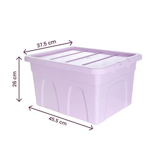 Whitefurze 32 Litre Pastel Purple Stack and Store Storage Box | Hobbycraft