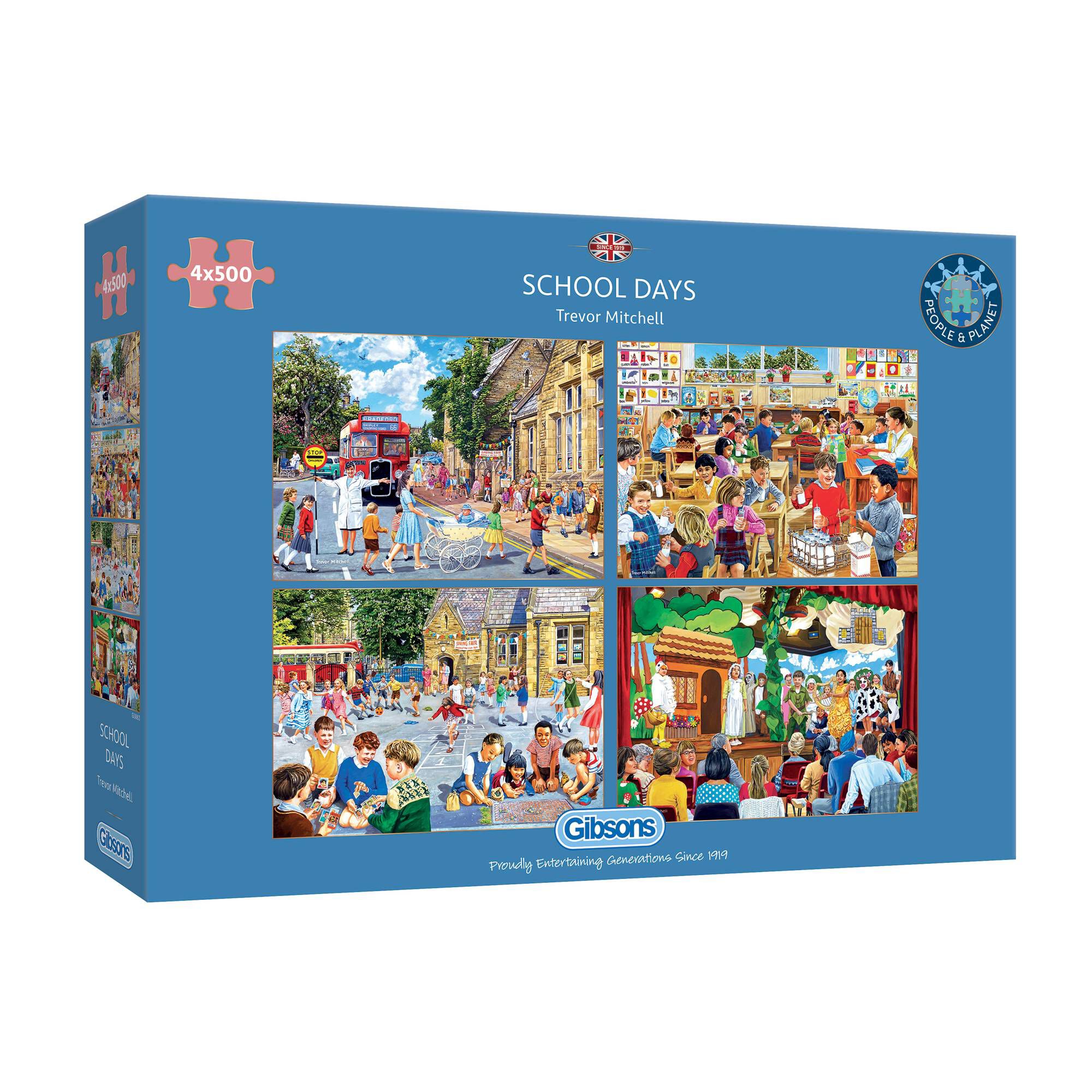 Gibsons School Days Jigsaw Puzzles 500 Pieces 4 Pack | Hobbycraft