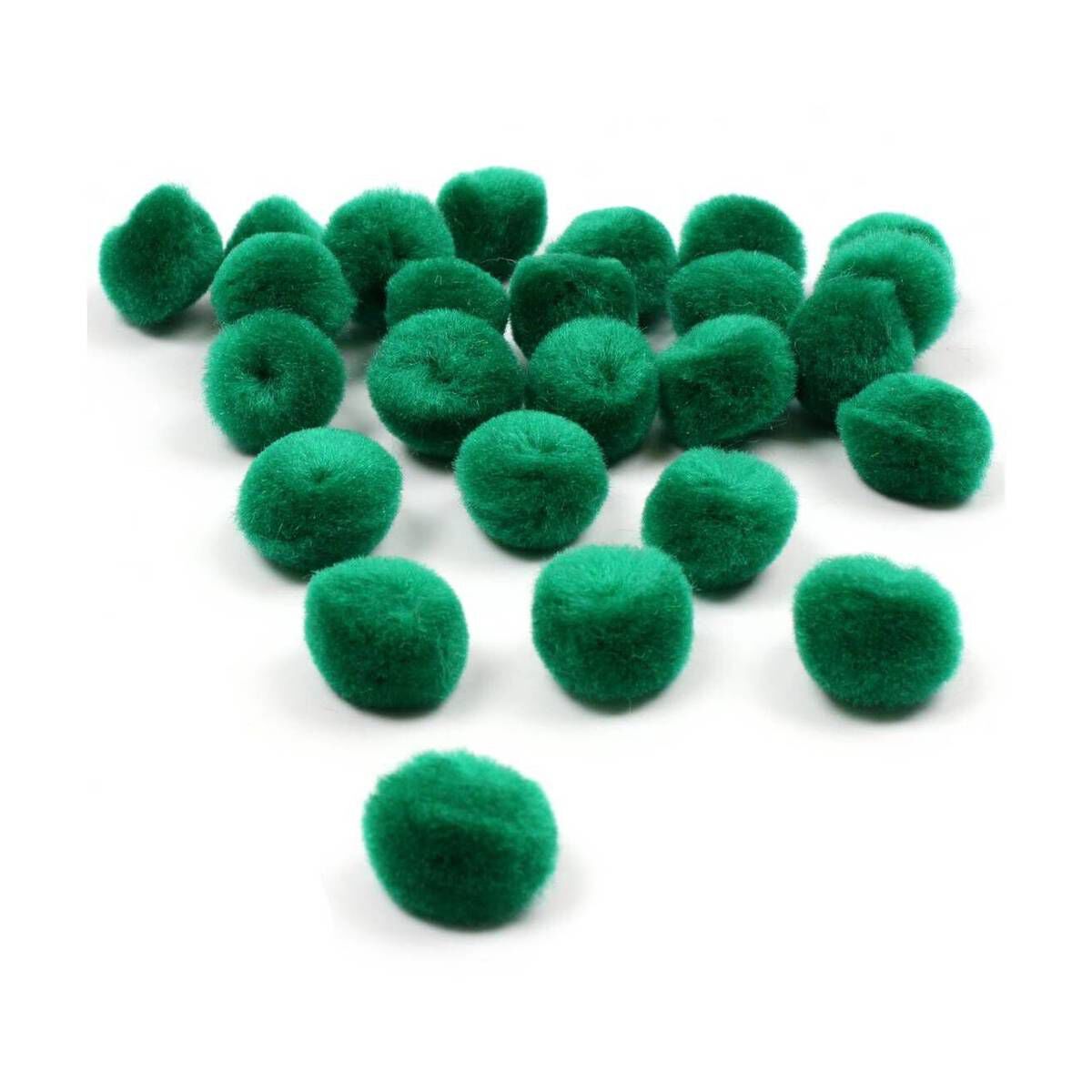 Dark Green Pom Poms 2cm 25 Pack | Hobbycraft