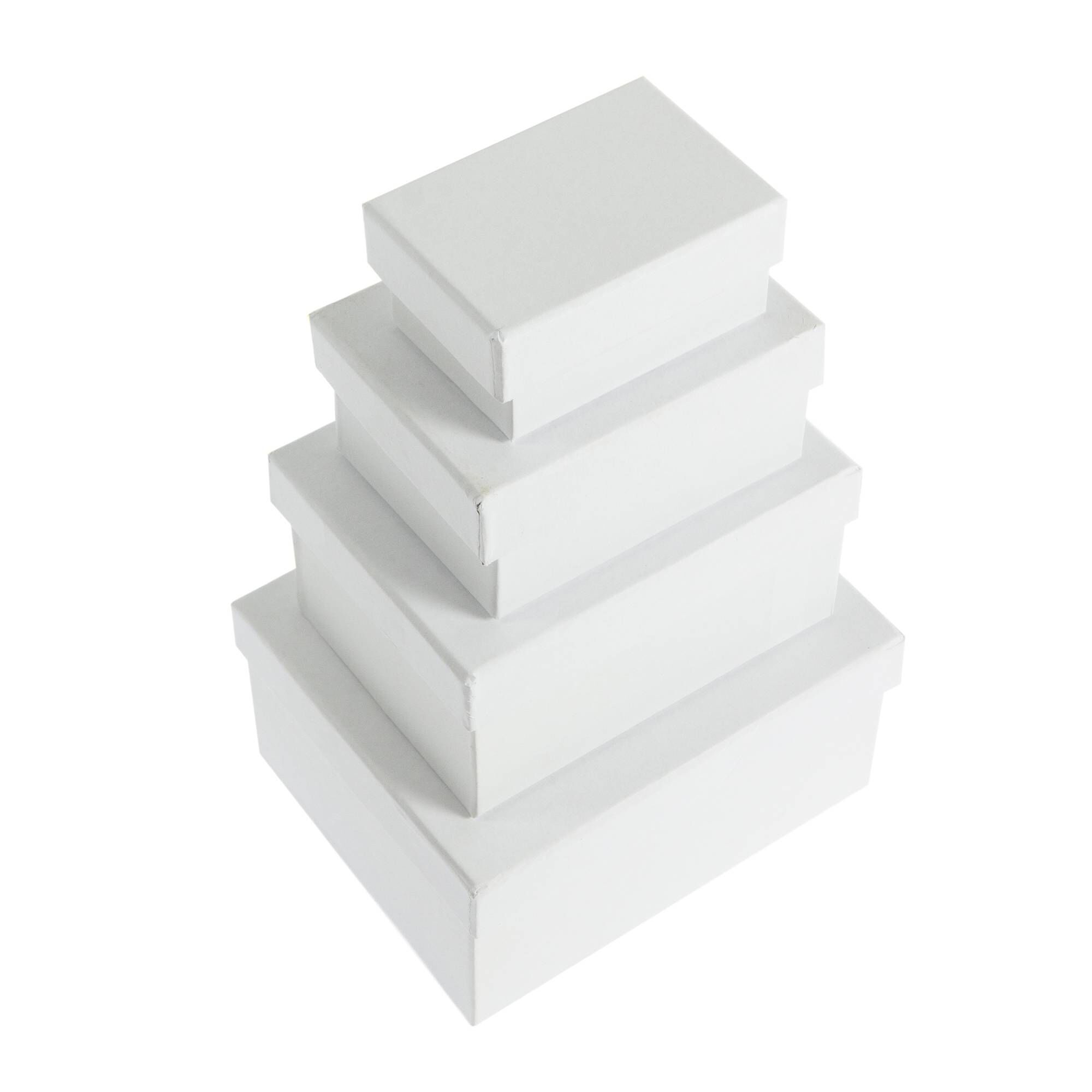 White Mache Rectangle Nesting Boxes 4 Pack | Hobbycraft