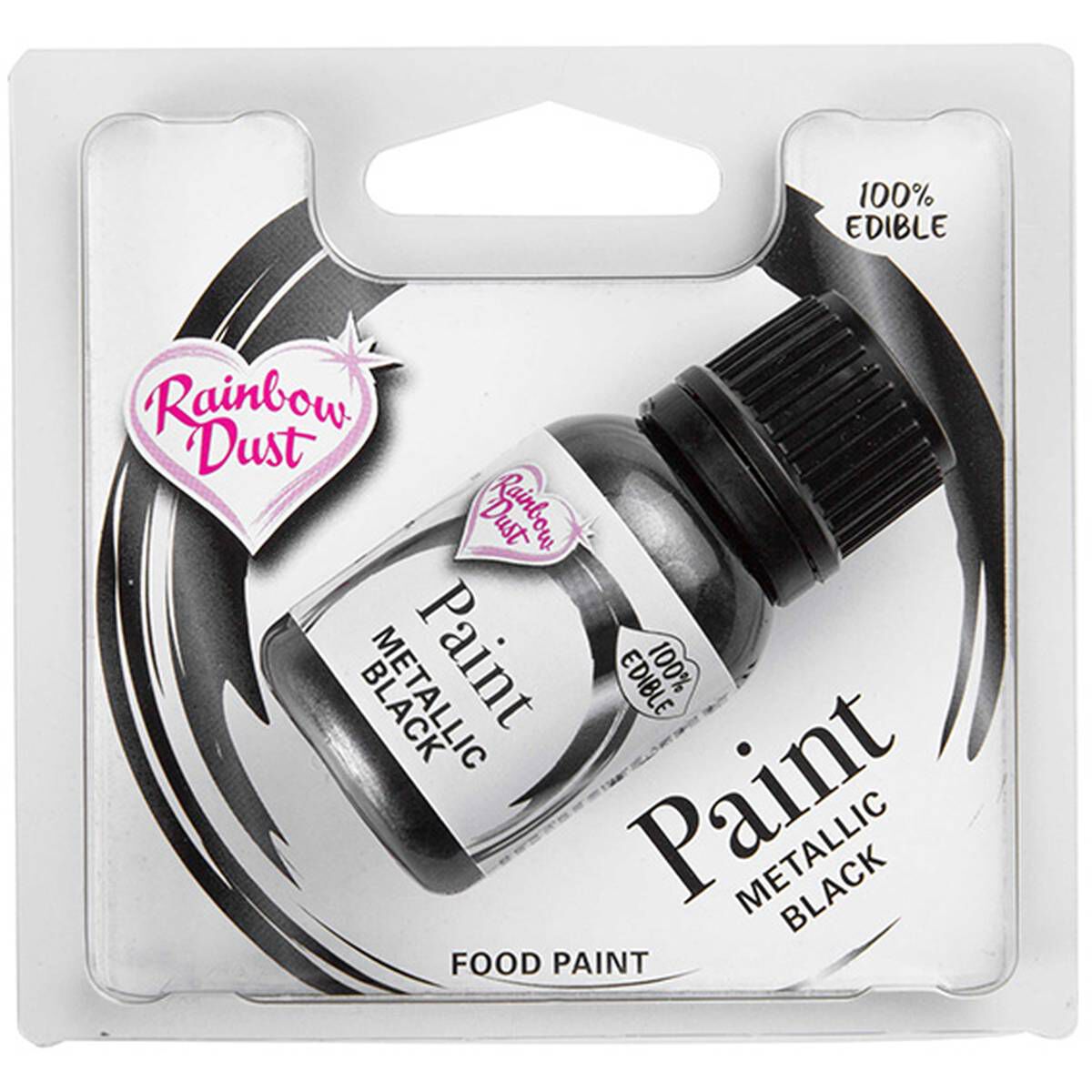 Rainbow Dust Metallic Black Food Paint 25ml | Hobbycraft