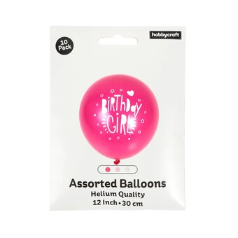 Pink Happy Birthday Latex Balloons 10 Pack | Hobbycraft