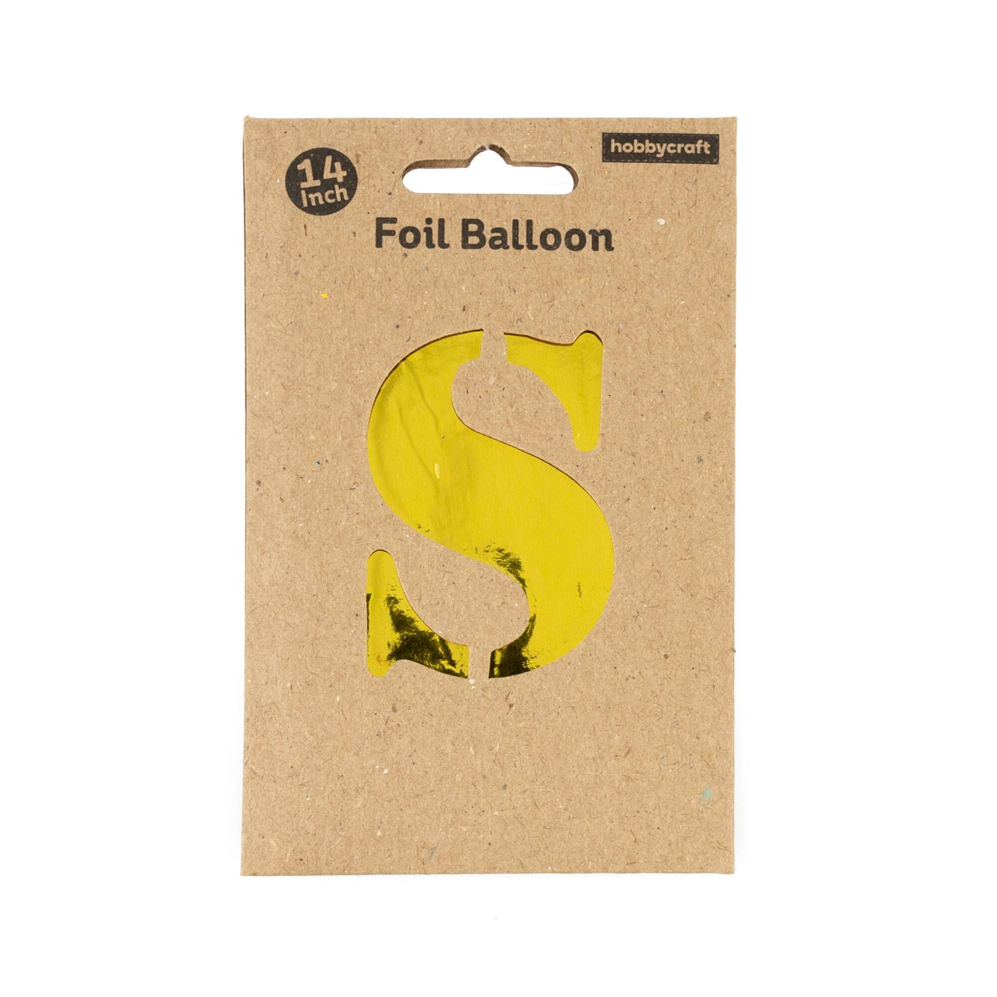Gold Foil Letter S Balloon | Hobbycraft