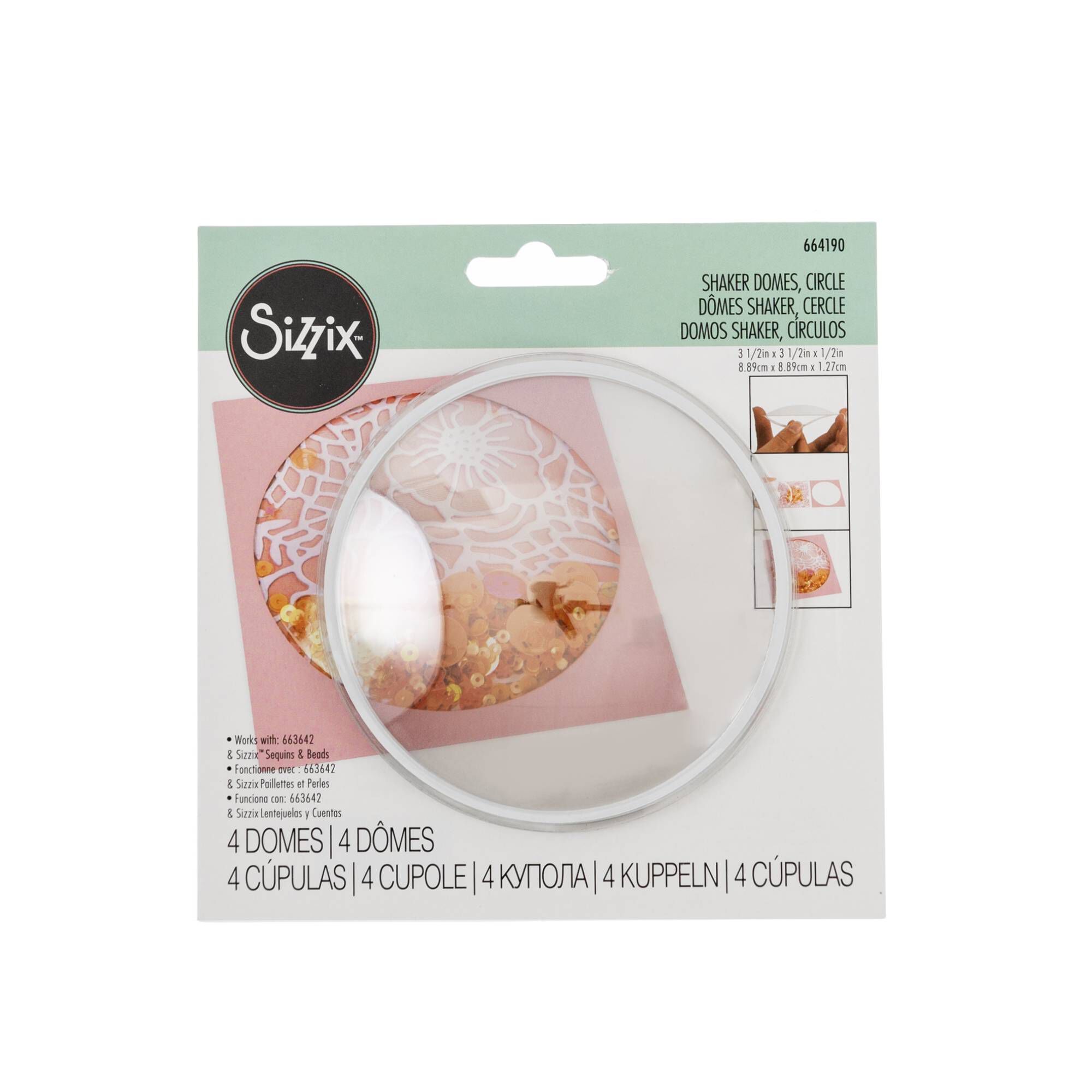 Sizzix Circle Shaker Domes 3.5 Inches 4 Pack | Hobbycraft