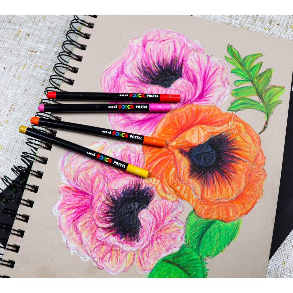 Uni-ball Posca Essential Wax Pastels 12 Pack | Hobbycraft