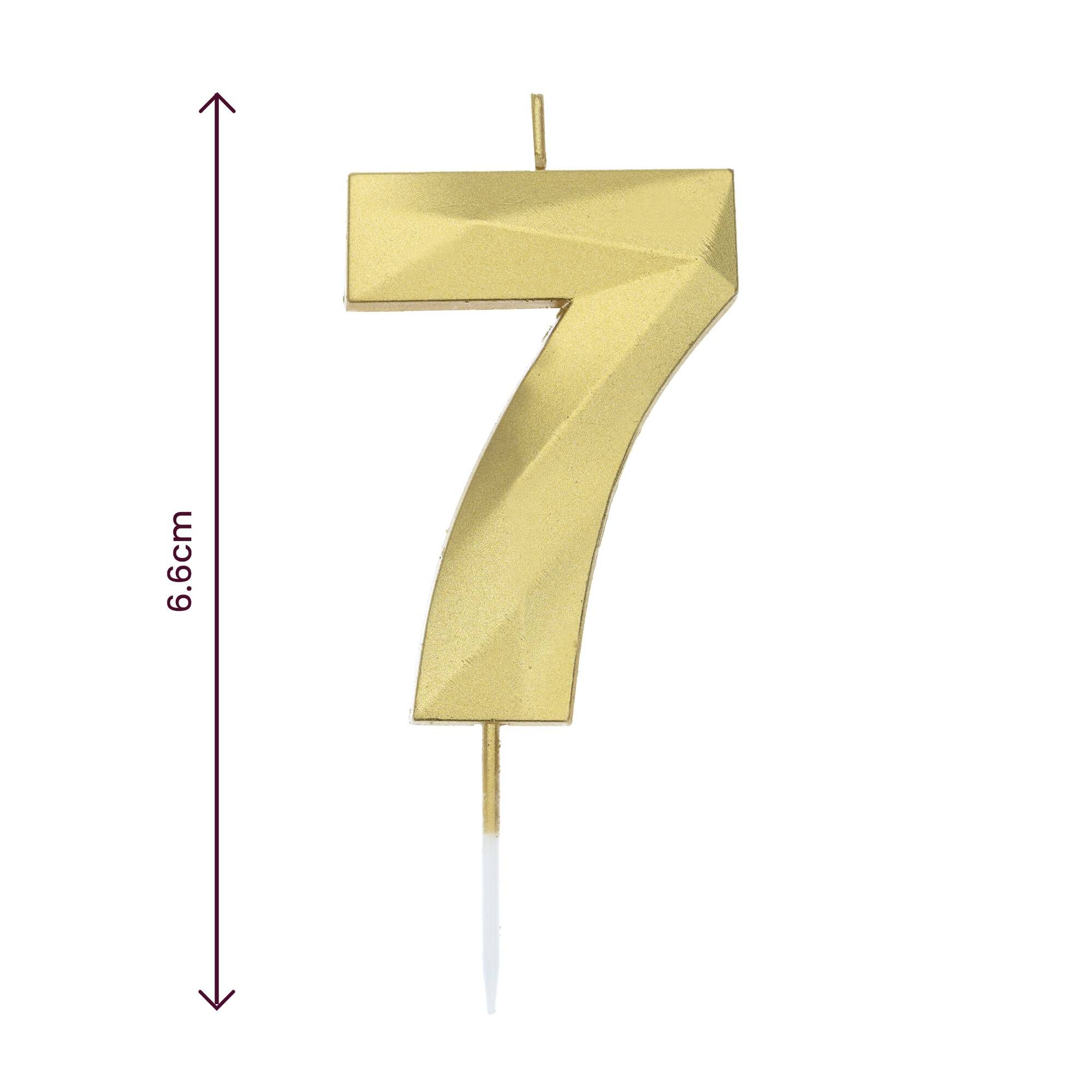 Whisk Gold Faceted Number 7 Candle | Hobbycraft