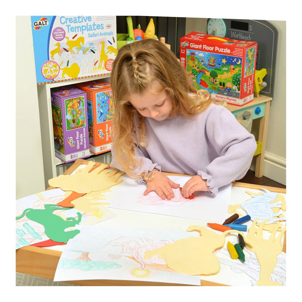 Galt Creative Templates Safari Animals | Hobbycraft