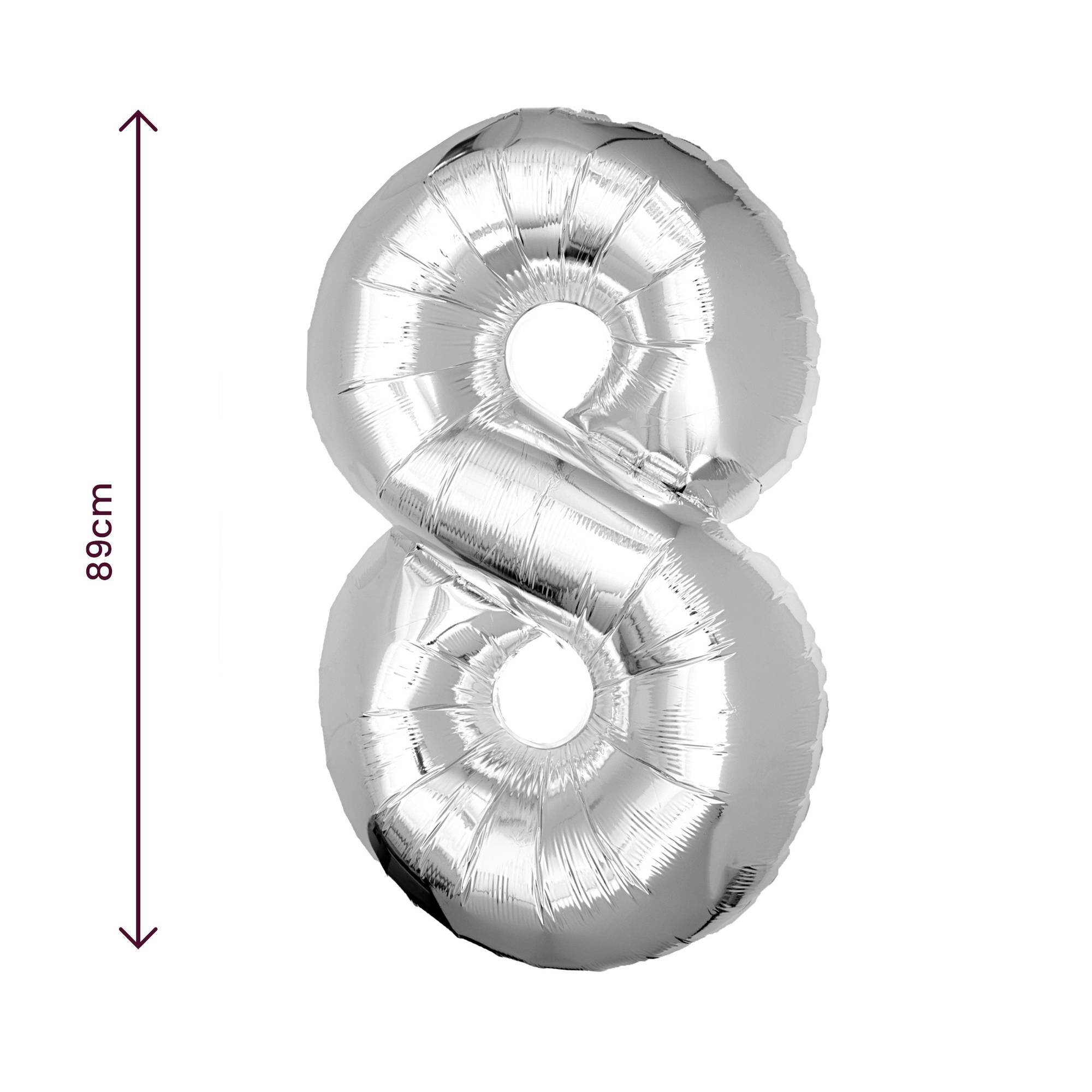 Extra Large Silver Foil Number 8 Balloon | Hobbycraft