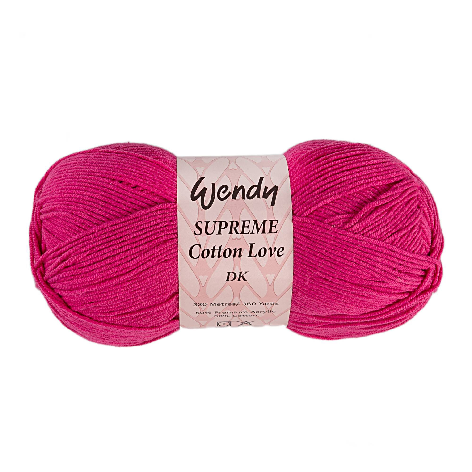 Wendy Raspberry Supreme Cotton Love DK Yarn 100g | Hobbycraft