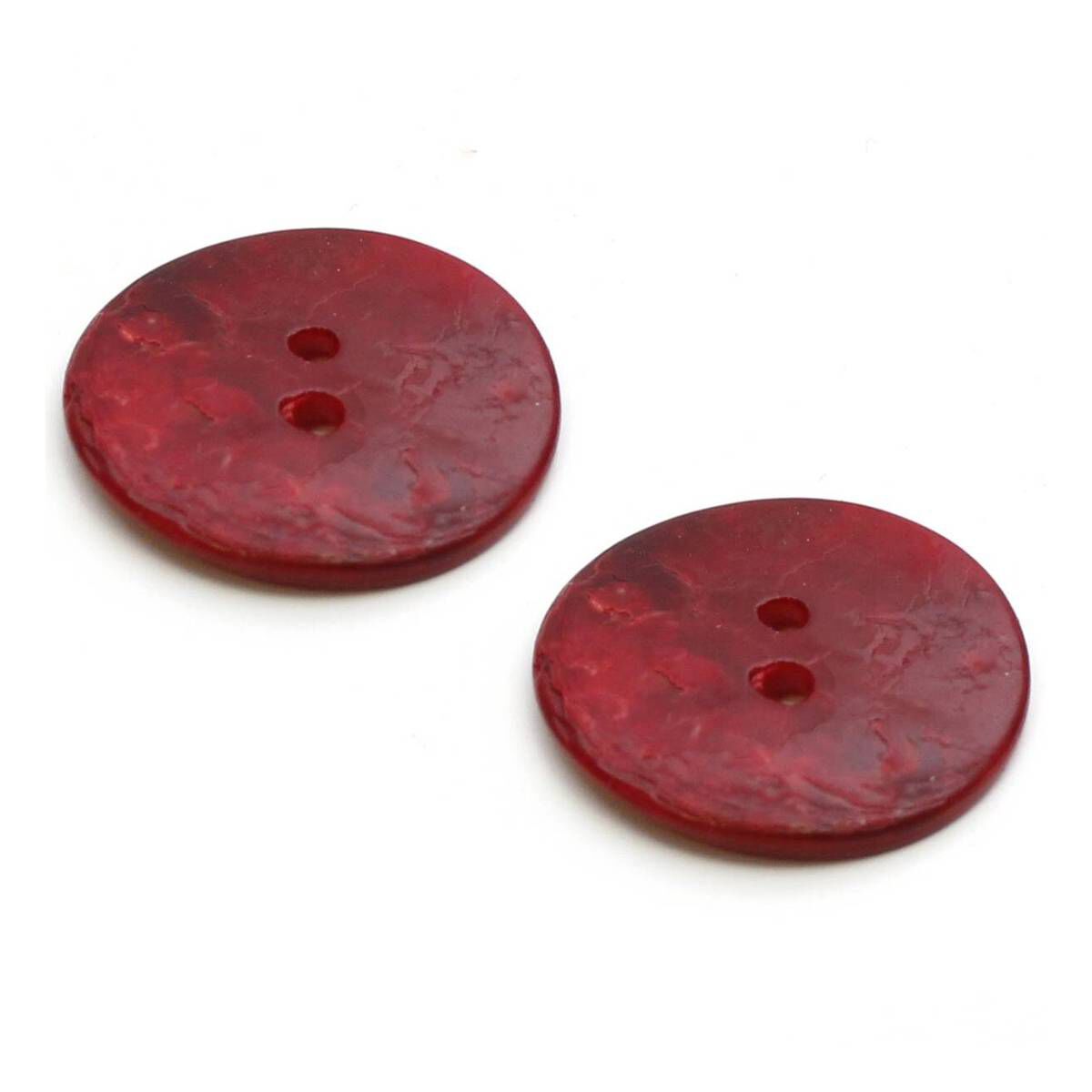 Hemline Red Shell Mother of Pearl Button 2 Pack | Hobbycraft
