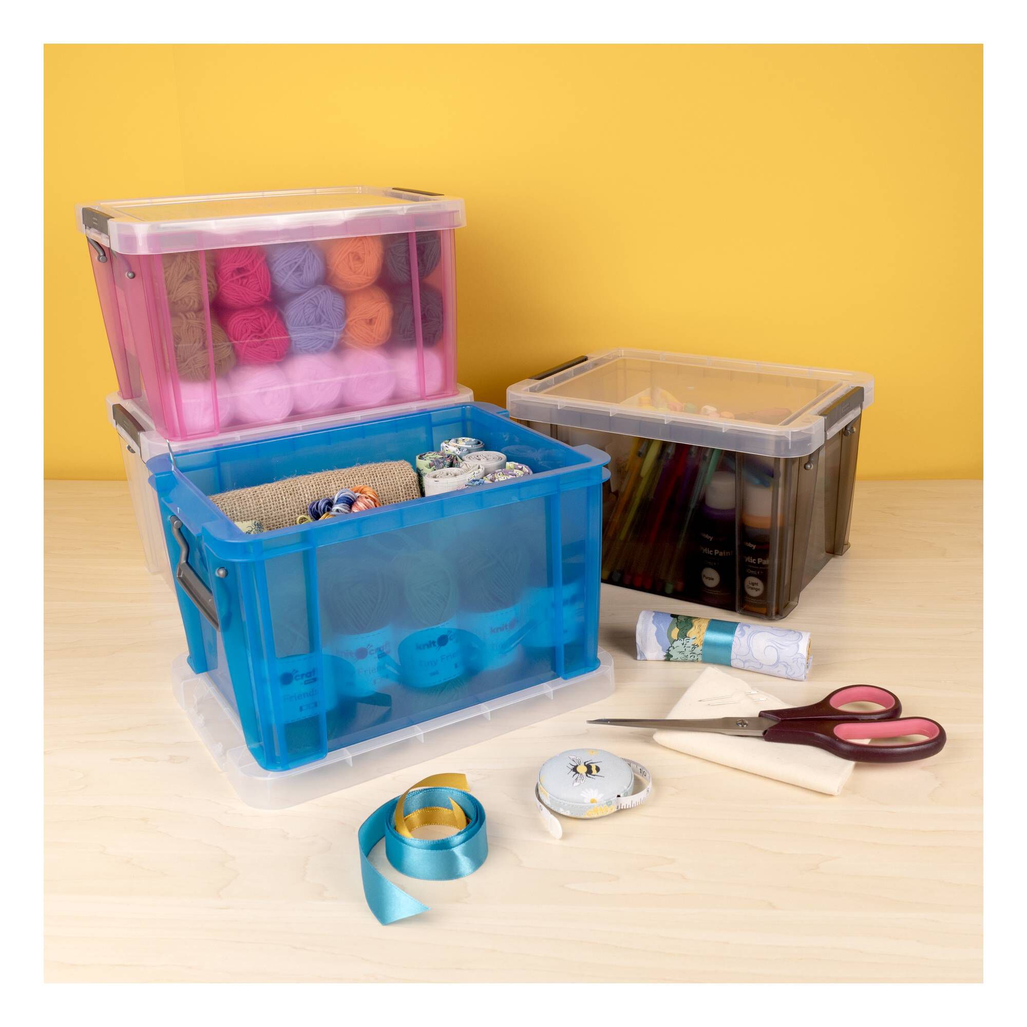 Whitefurze Allstore 5 Litre Transparent Blue Storage Box | Hobbycraft