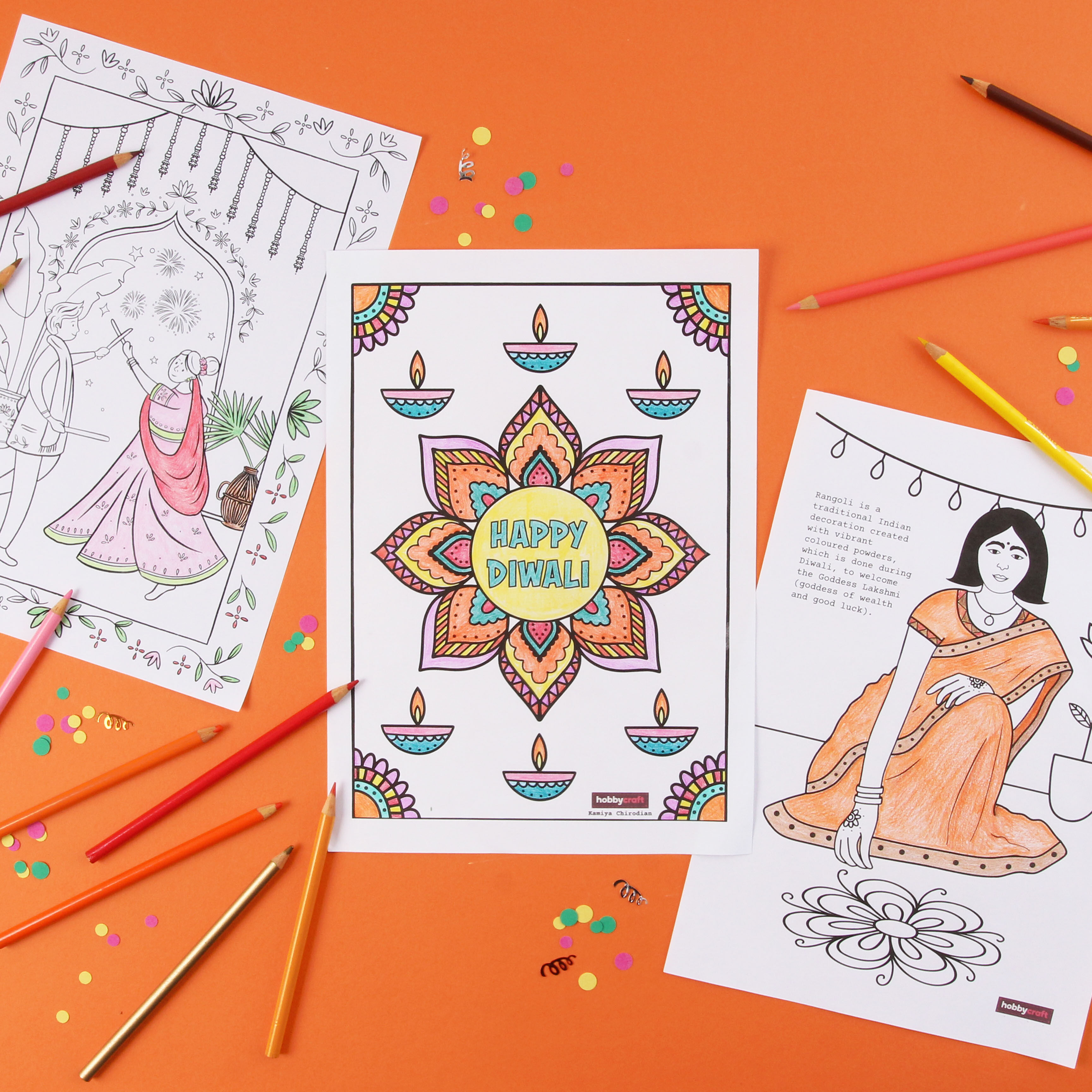FREE Diwali Colouring Sheet Download | Hobbycraft