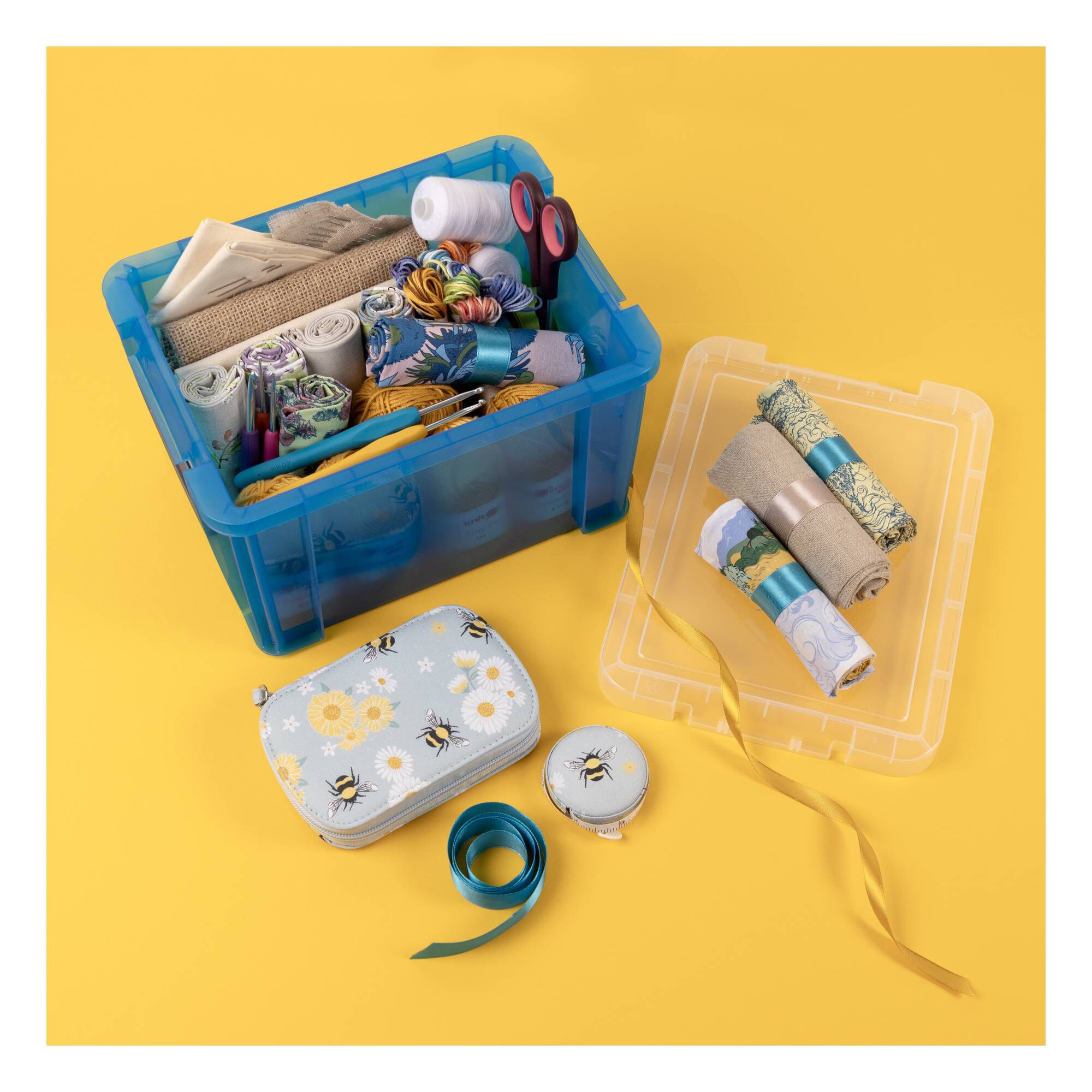 Whitefurze Allstore 5 Litre Transparent Blue Storage Box | Hobbycraft
