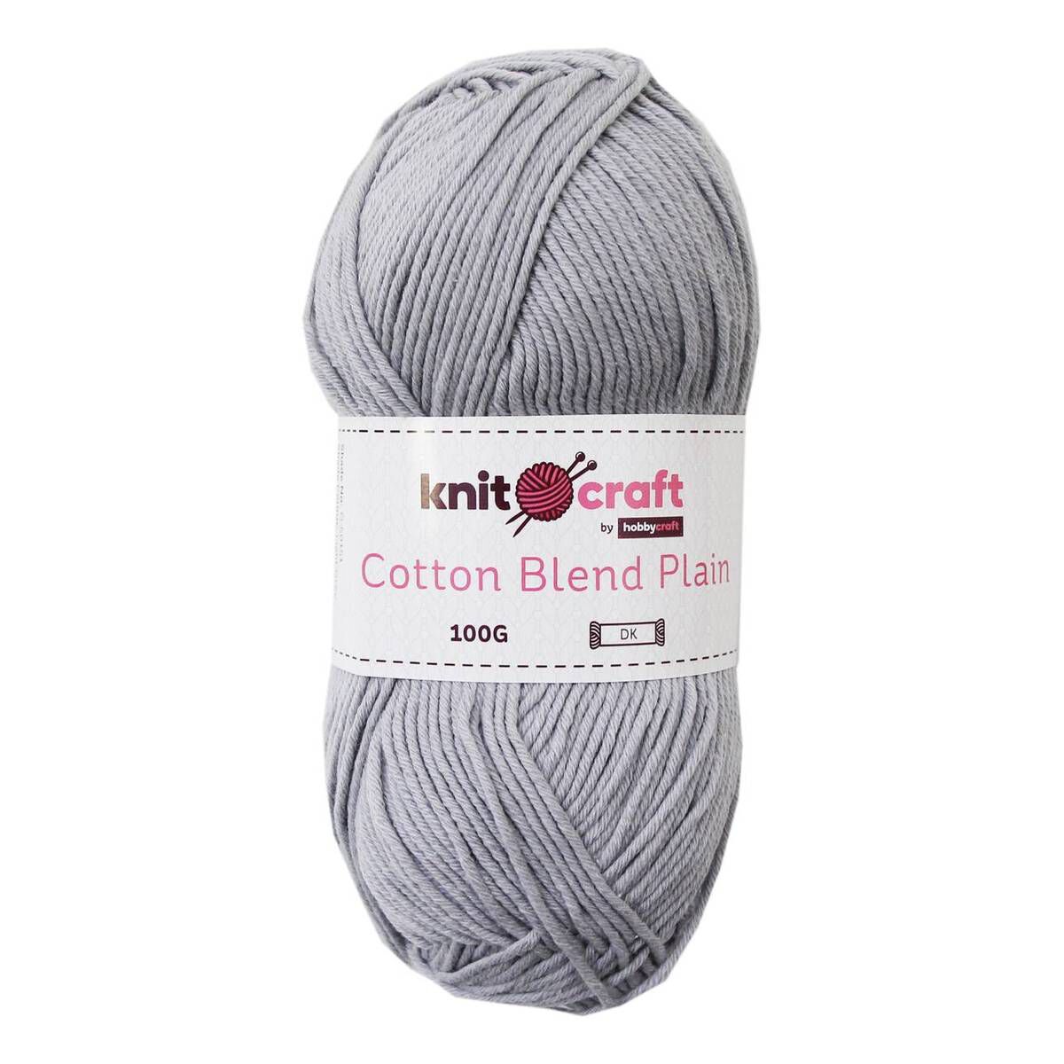 Knitcraft Light Grey Cotton Blend Plain DK Yarn 100g | Hobbycraft