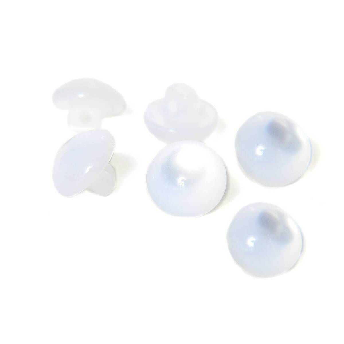 Hemline White Basic Dome Button 6 Pack | Hobbycraft
