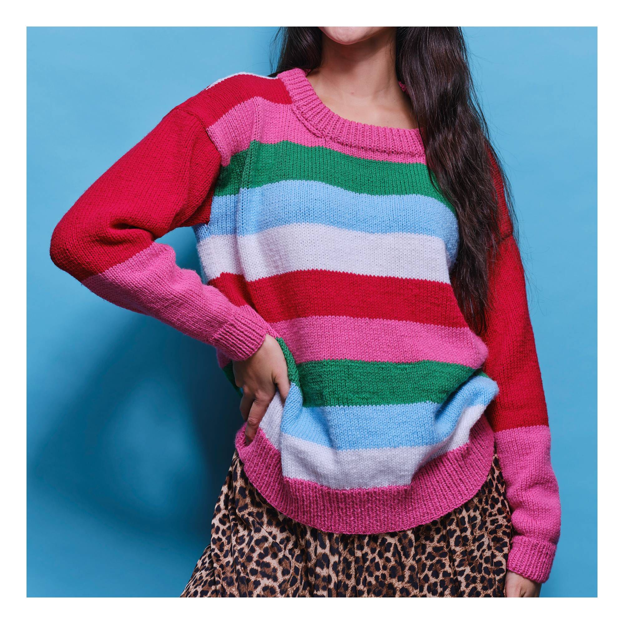 Knitcraft Multi Stripe Jumper Digital Pattern 0318 | Hobbycraft