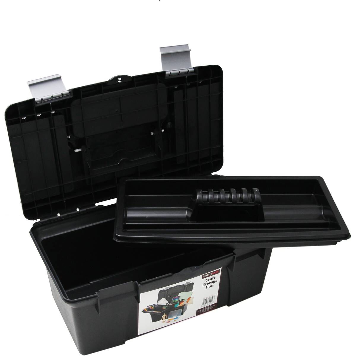Black Universal Craft Box 39cm x 23cm x 17cm | Hobbycraft