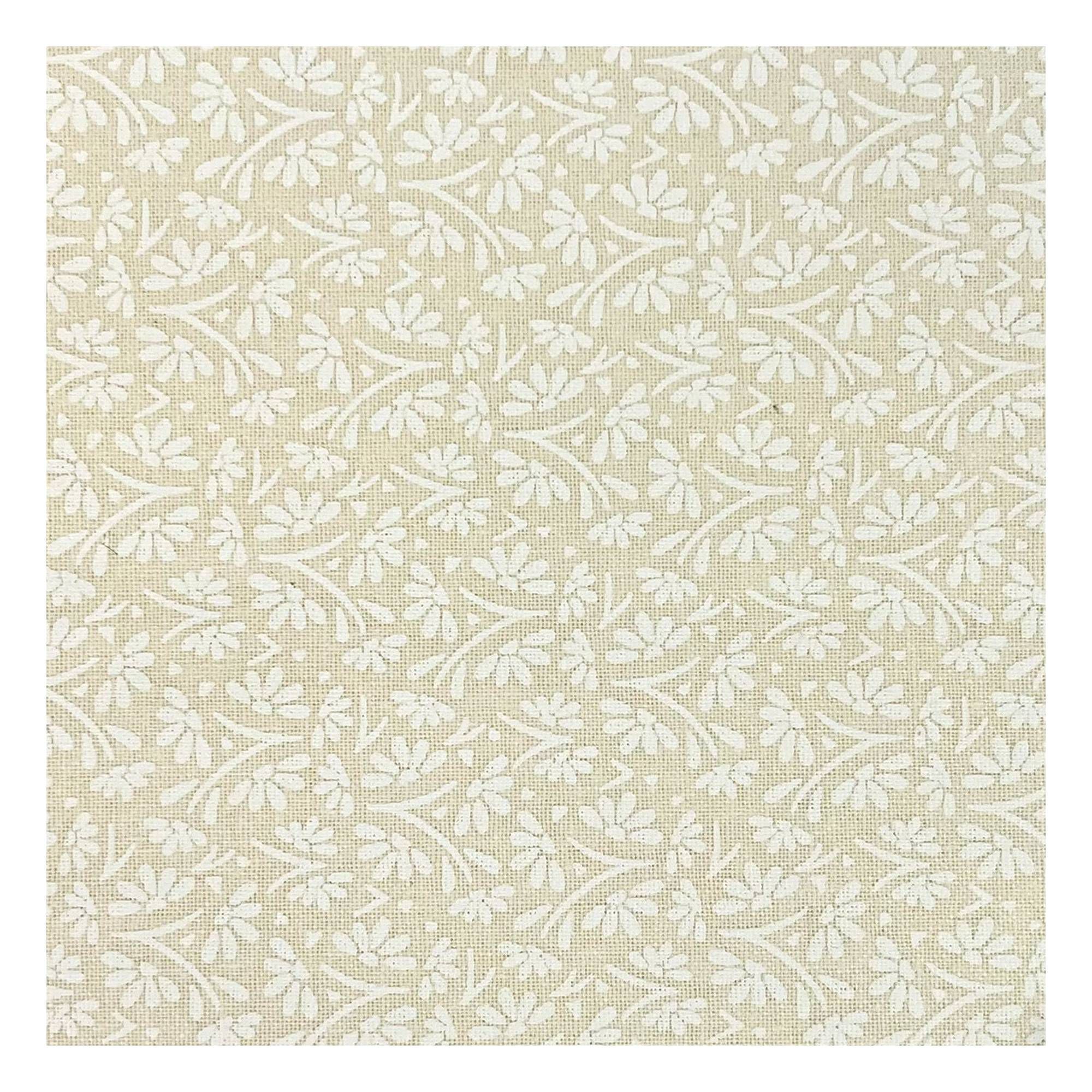 Ivory Flower Stem Cotton Fabric by the Metre | Hobbycraft