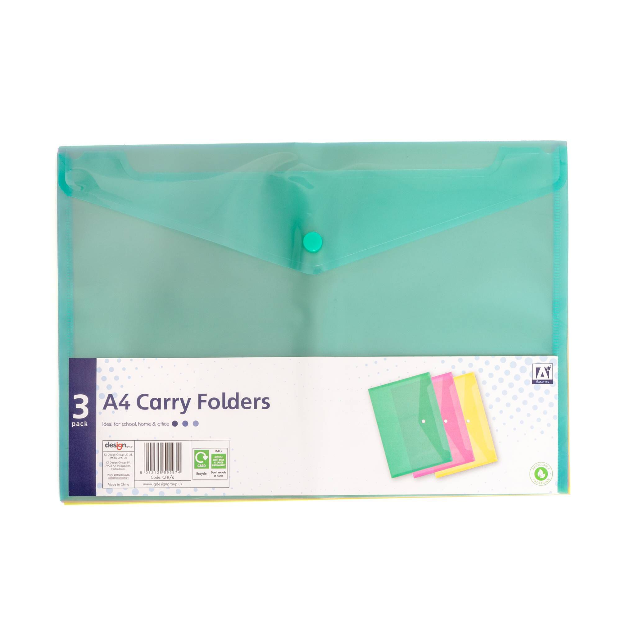 A4 Carry Folders 3 Pack | Hobbycraft