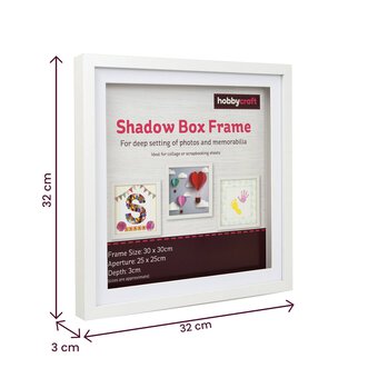 White Shadow Box Frame 30cm x 30cm | Hobbycraft
