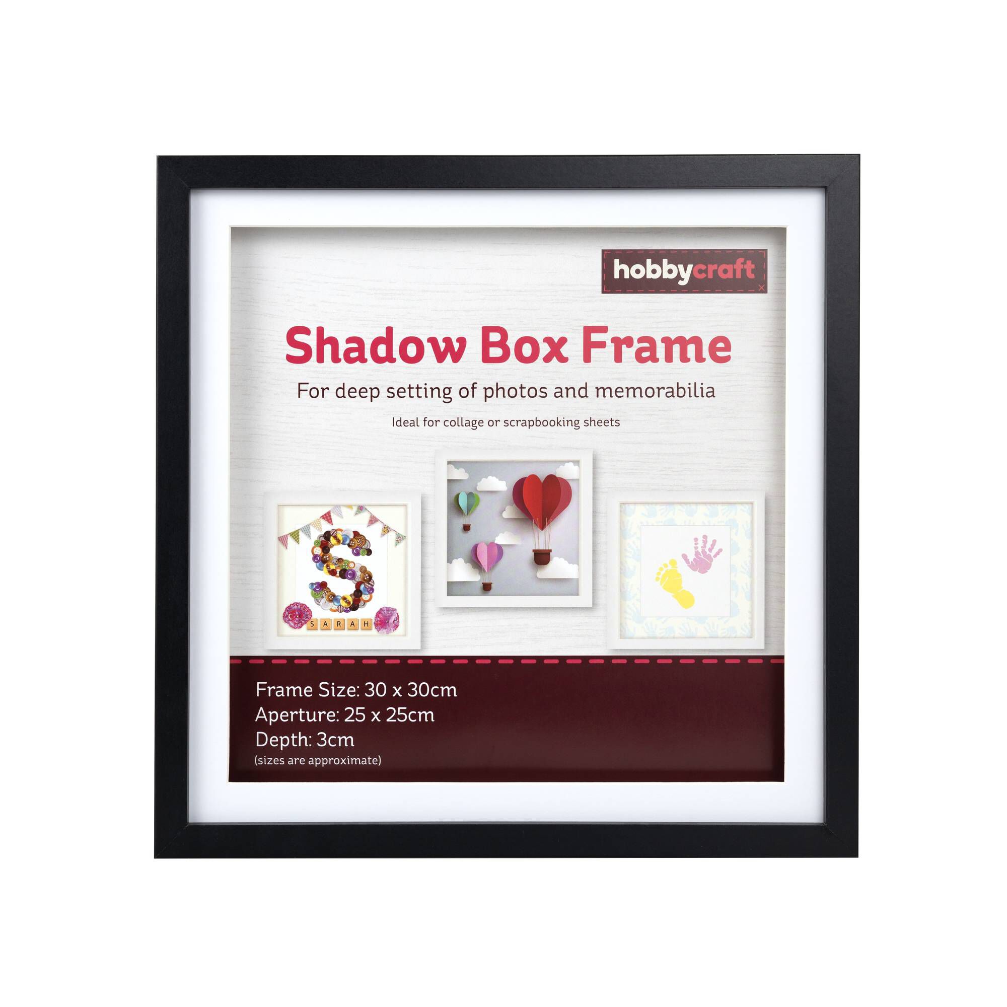 Black Shadow Box Frame 30cm x 30cm | Hobbycraft