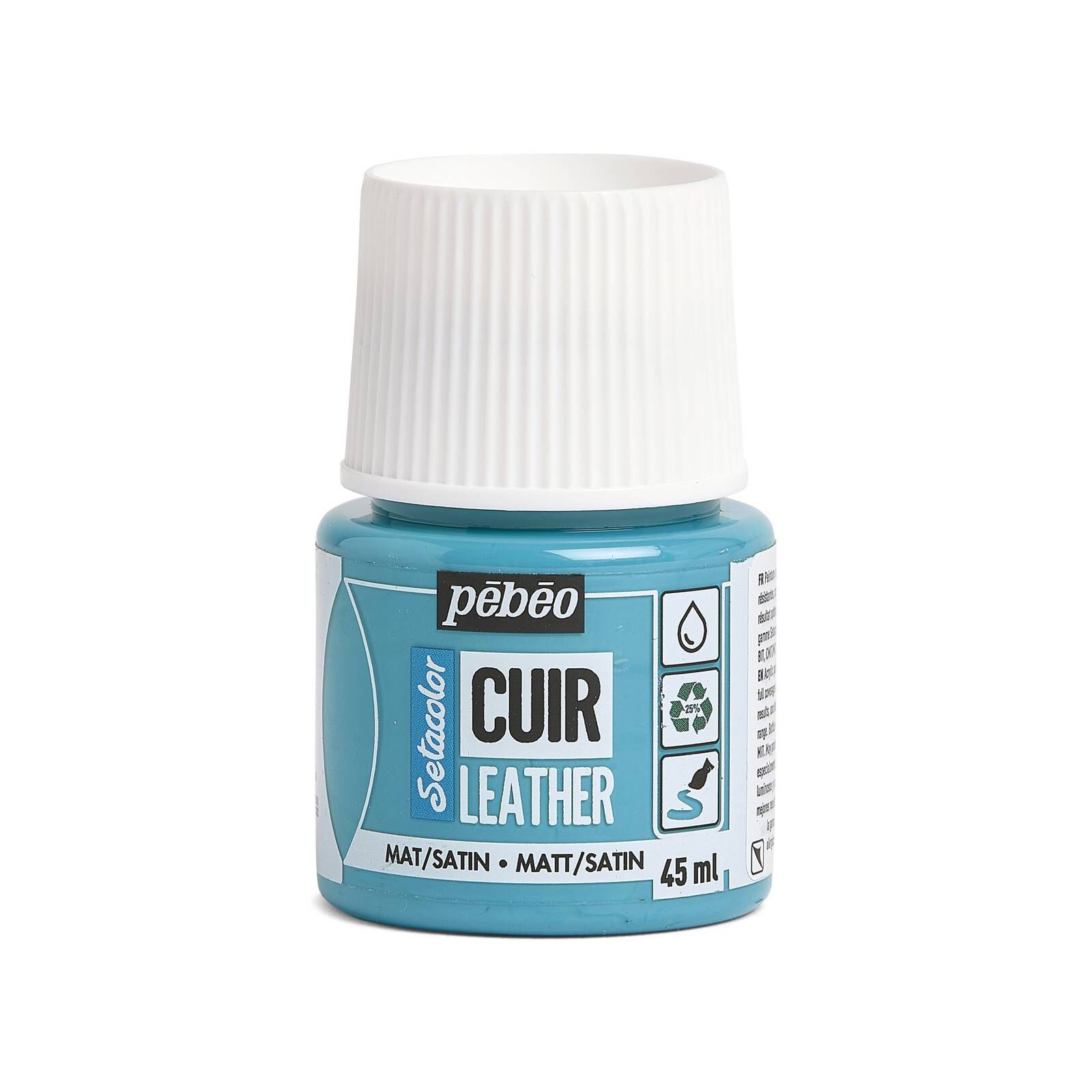 Pebeo Setacolor Turquoise Blue Leather Paint 45ml | Hobbycraft