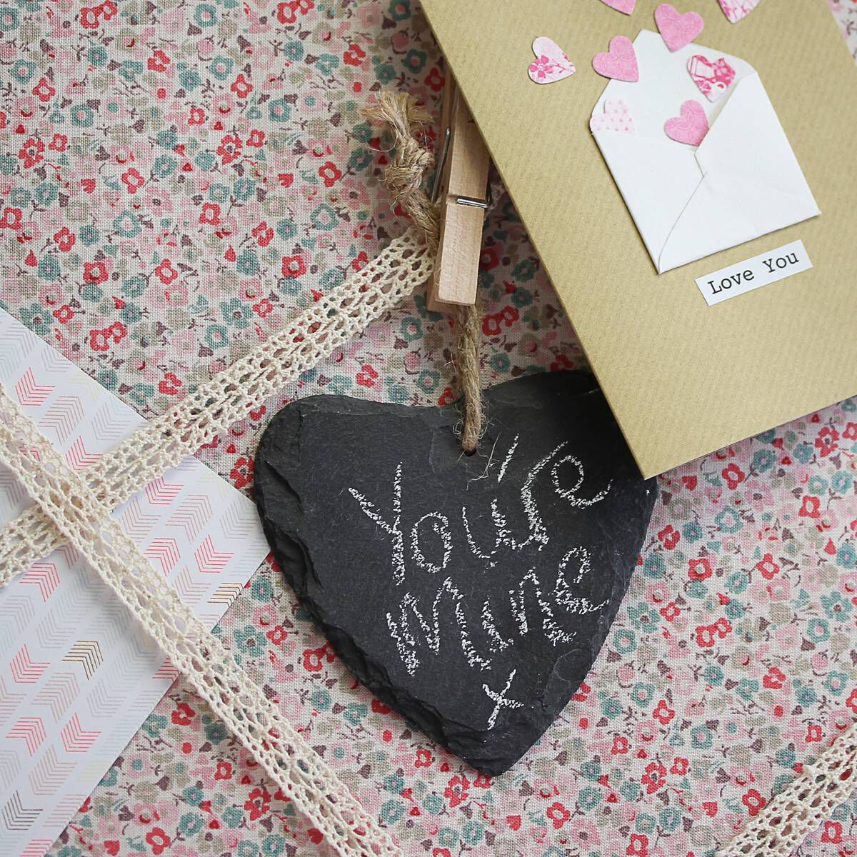 Slate Heart Decoration 10cm | Hobbycraft