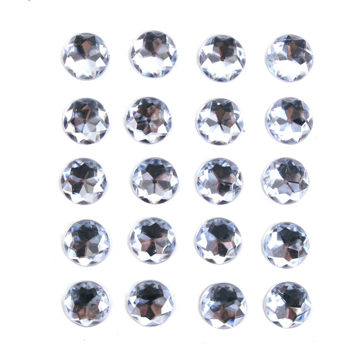 Large Silver Adhesive Gems 20 Pack | Hobbycraft