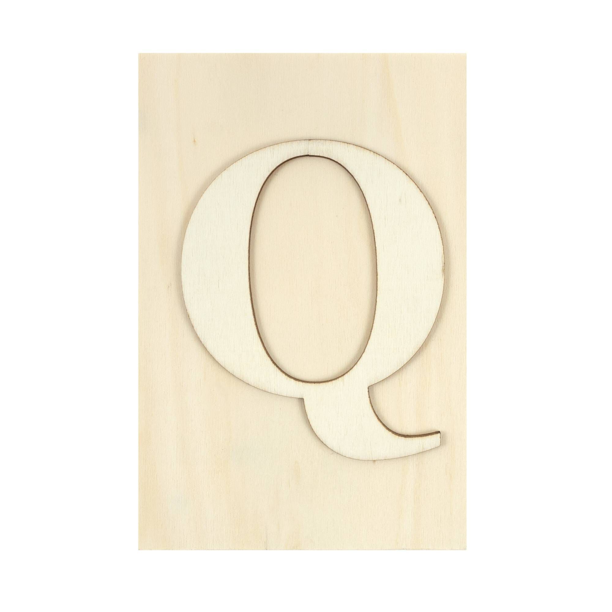 Wooden Letter Q Plaque 10cm x 15cm | Hobbycraft