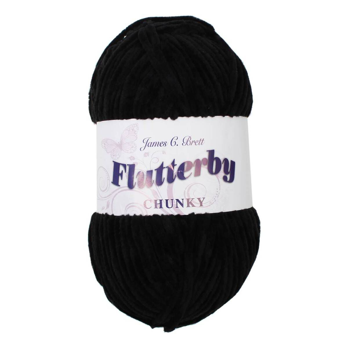 James C Brett Black Flutterby Chunky Yarn 100g | Hobbycraft