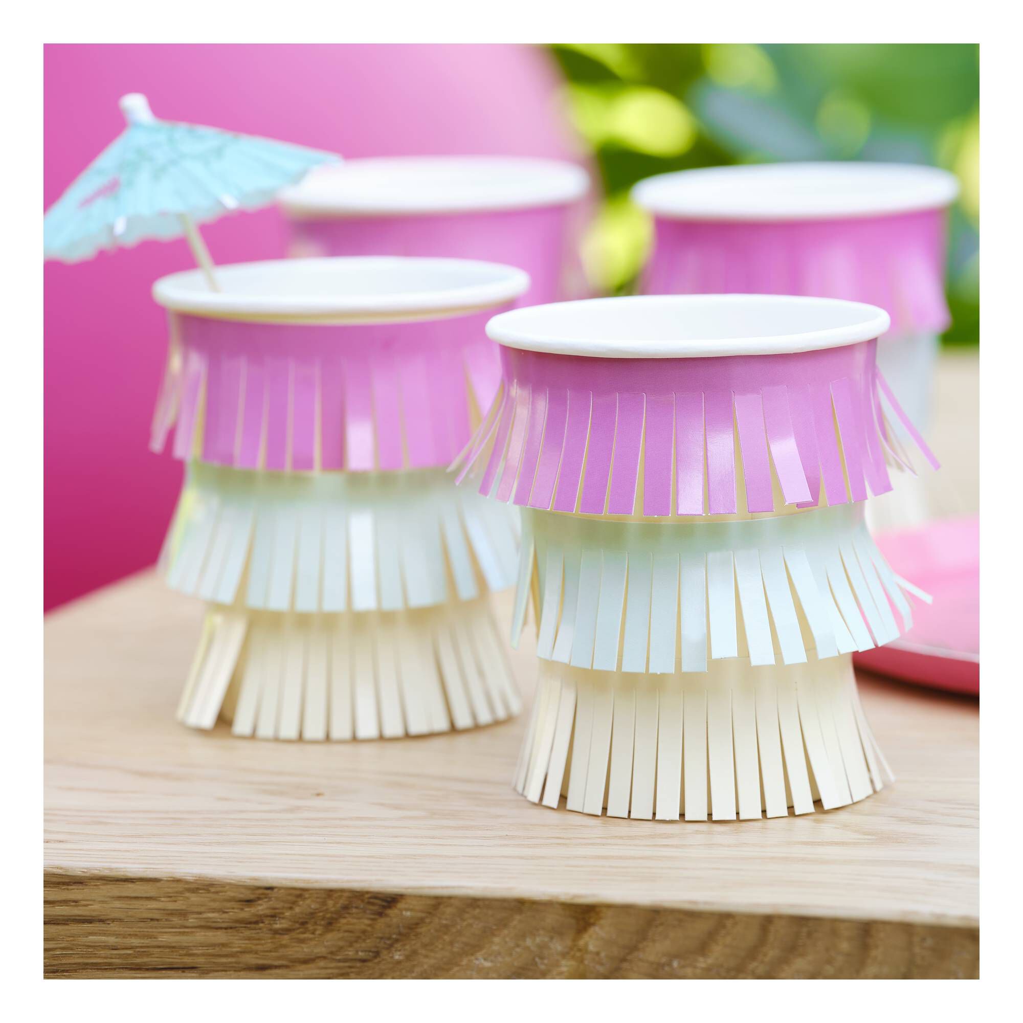 Ginger Ray Tassel Fringe Paper Cups 8 Pack | Hobbycraft